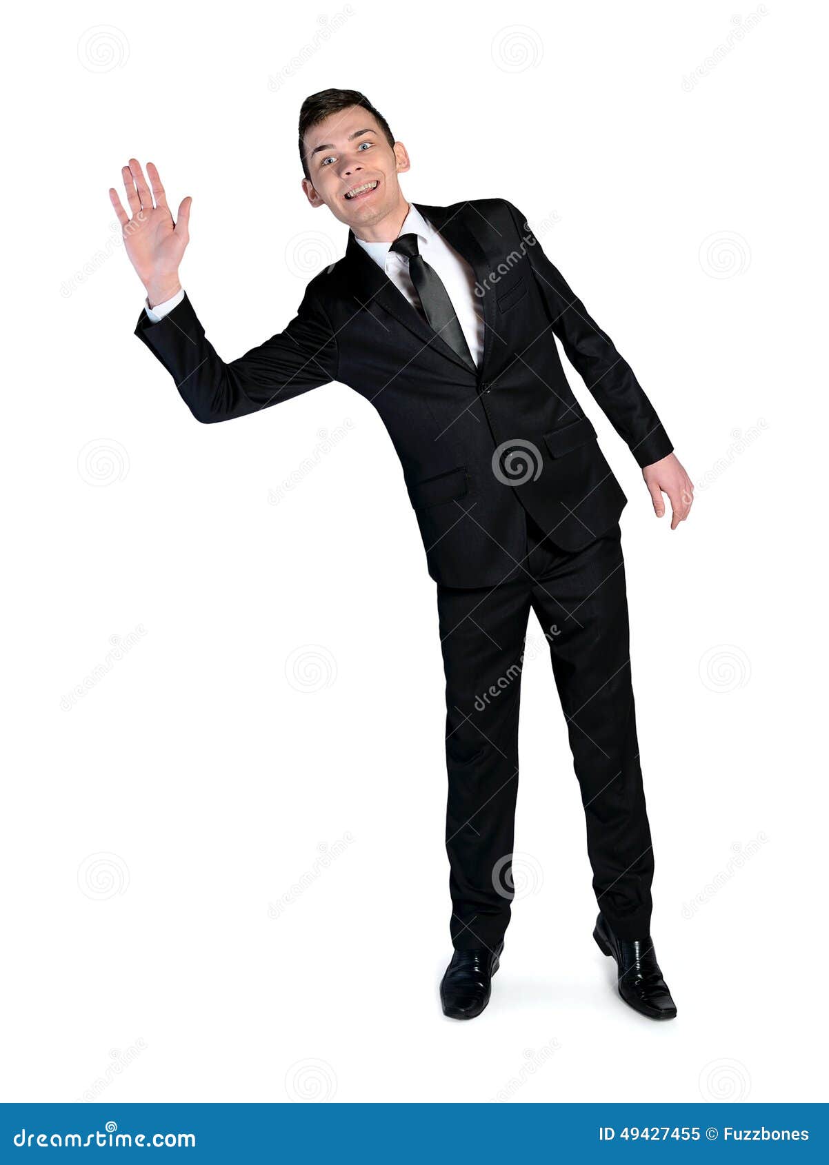 Business man wave hand stock image. Image of handsome - 49427455