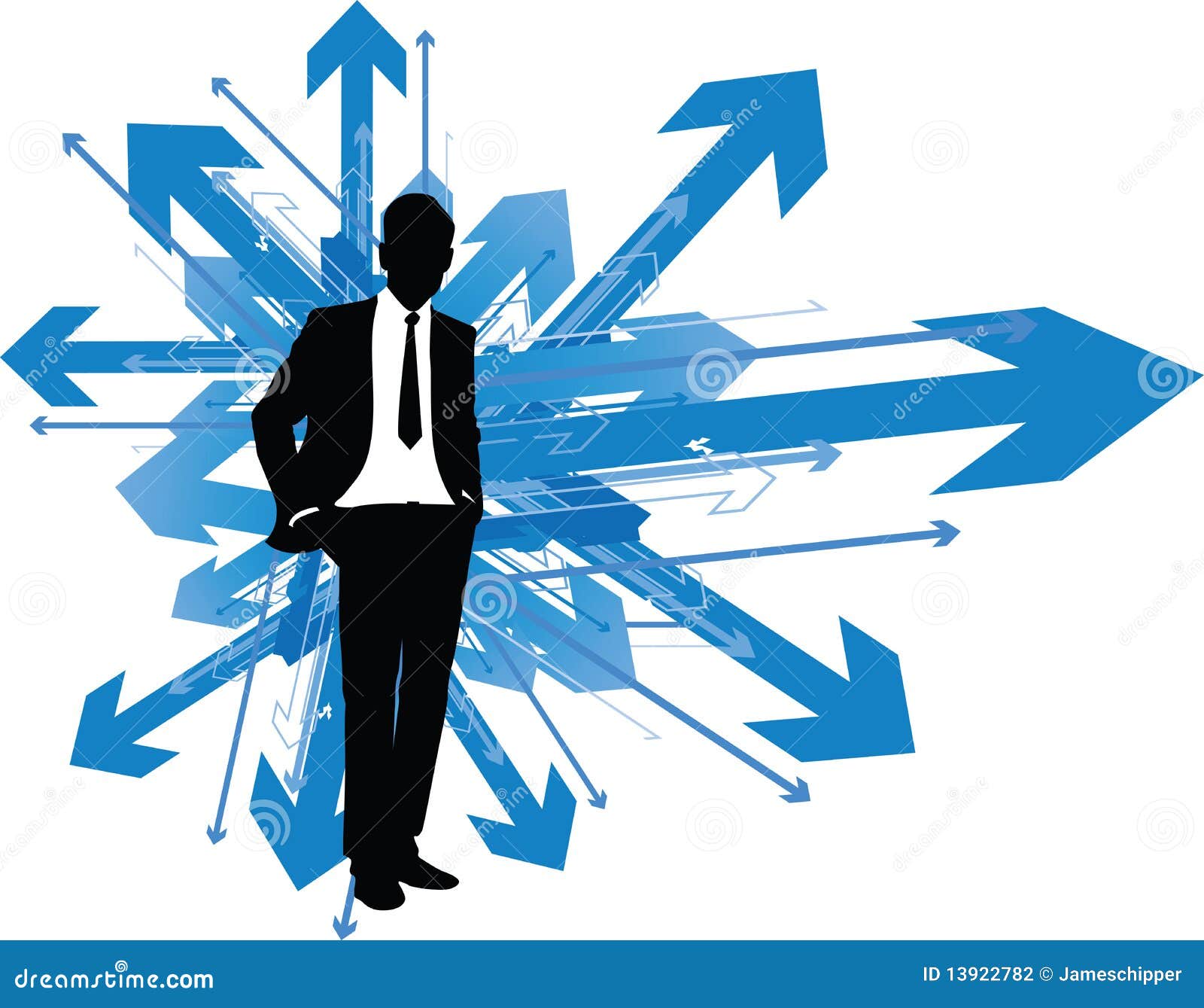 Business man which way stock vector. Illustration of point - 13922782