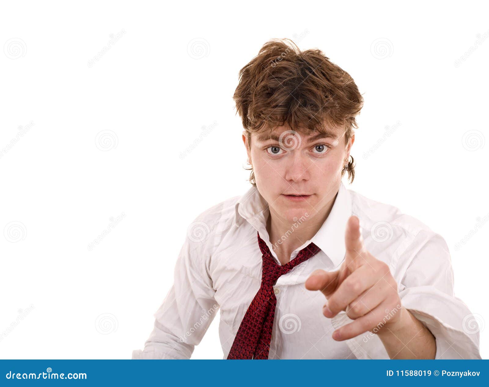 Business Man in White Shirt - Hand Pointing. Stock Image - Image of ...
