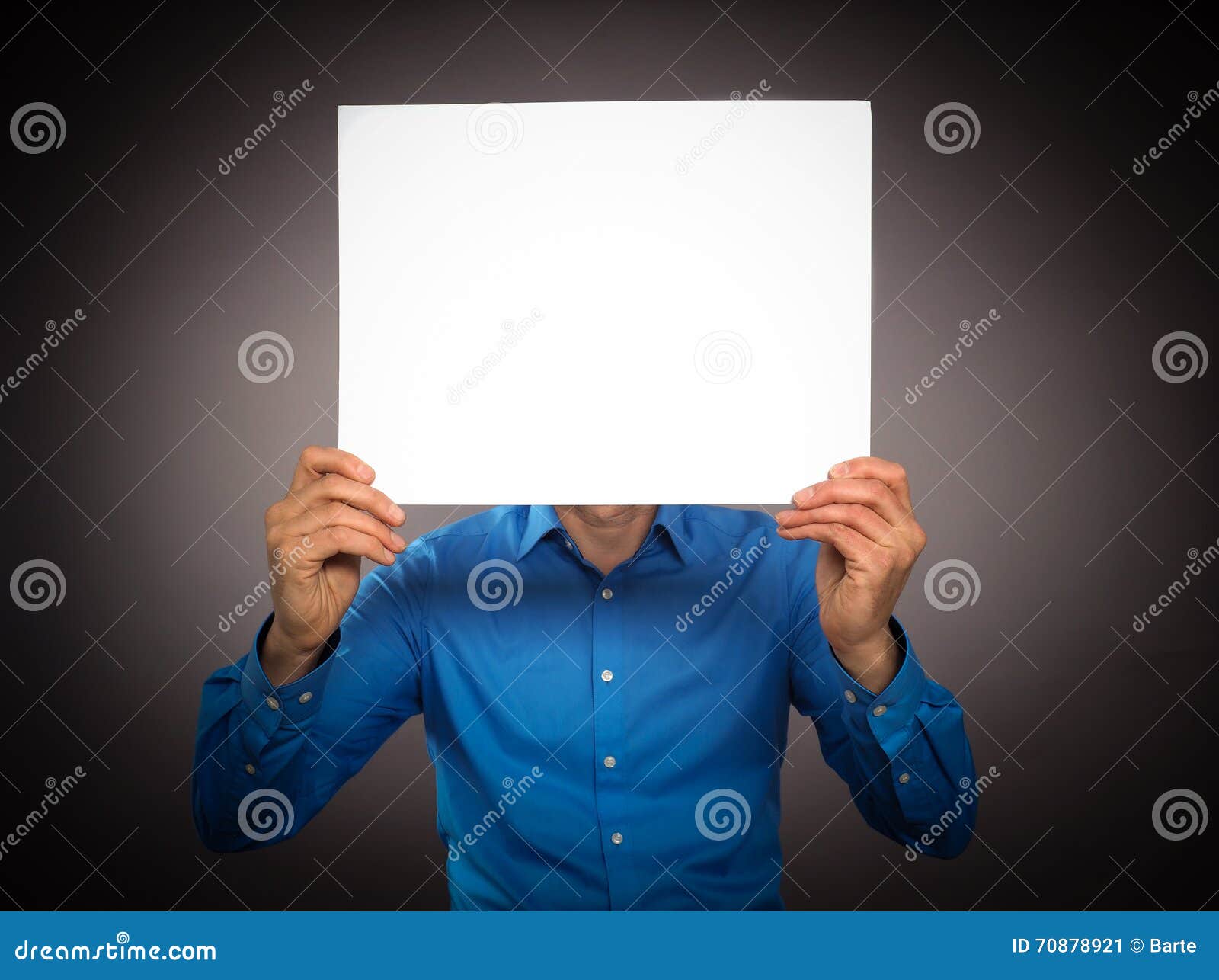 Business Man with a White Sign Stock Image - Image of hand, hiding ...