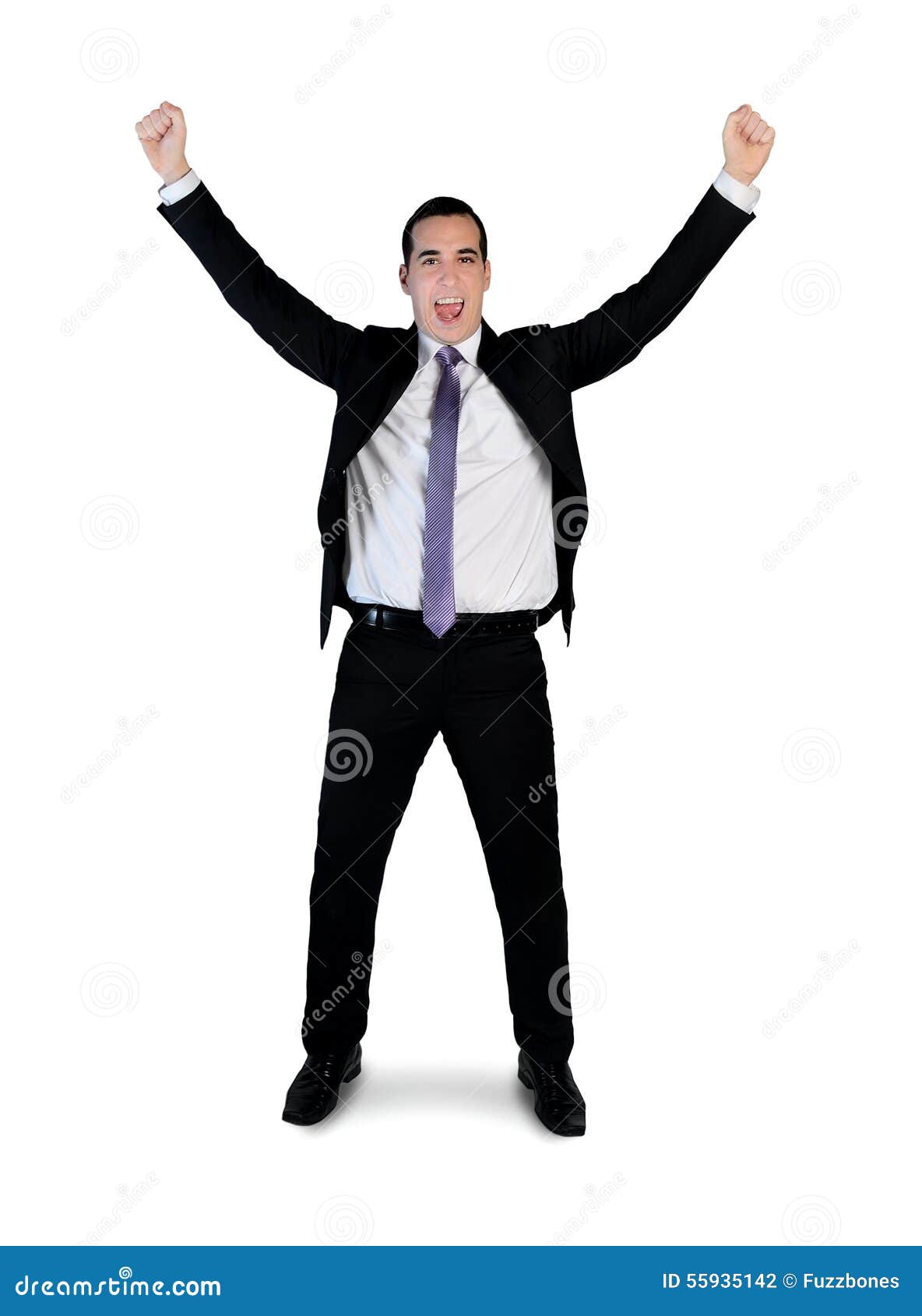 Business Man Winner Hands Up Stock Photo - Image of body, employee ...