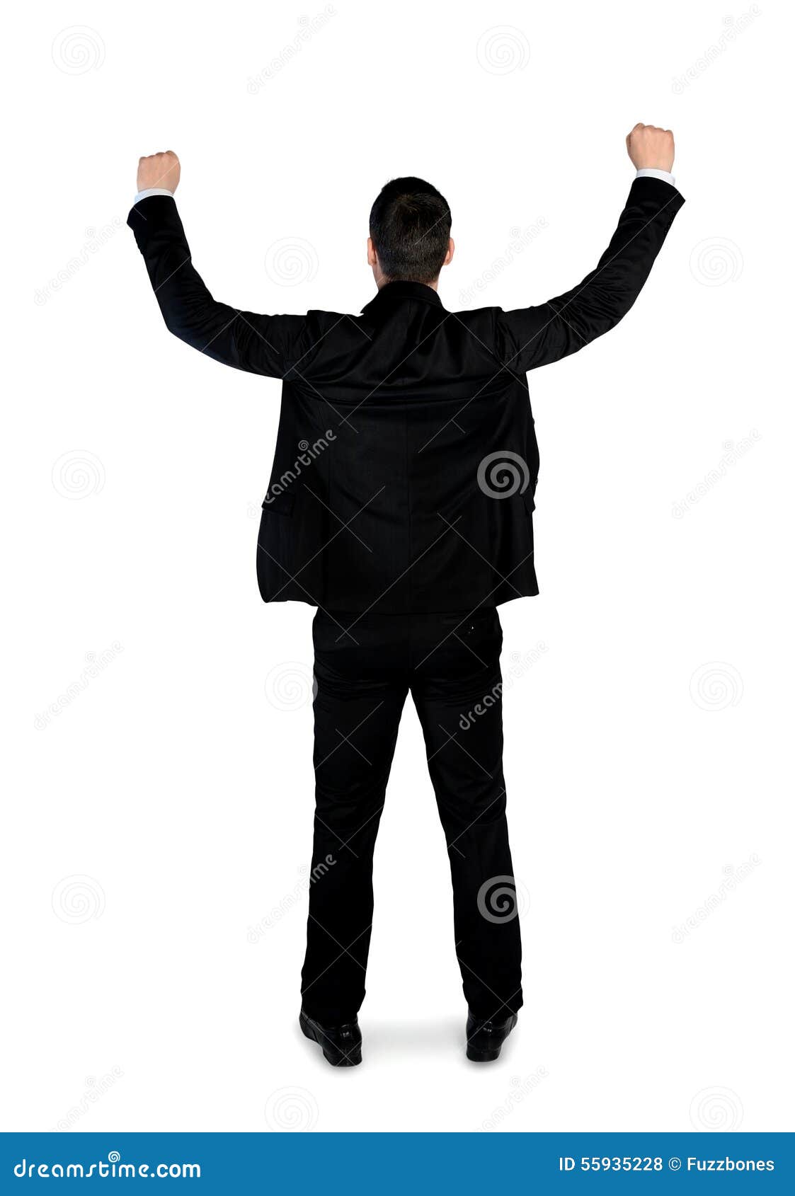 Business Man Winner Hands Up Stock Photo - Image of freedom ...