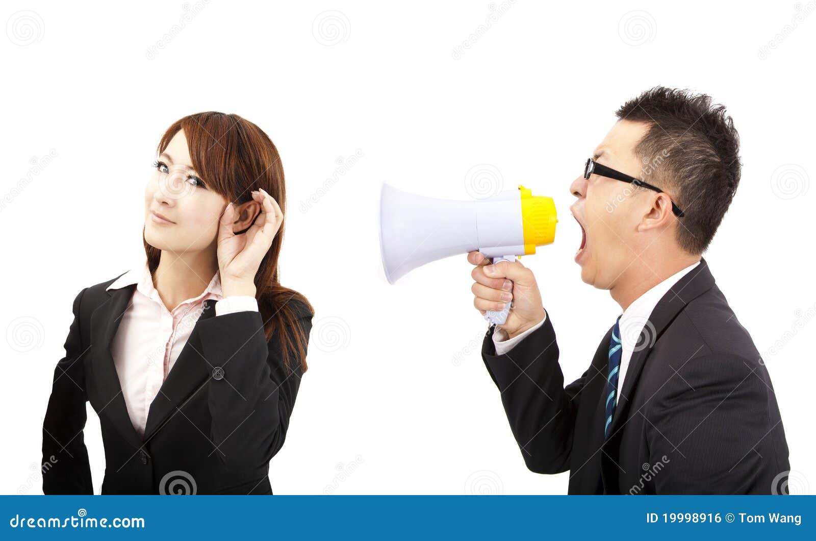 Business Man and Woman Communications Problems Stock Photo - Image of ...