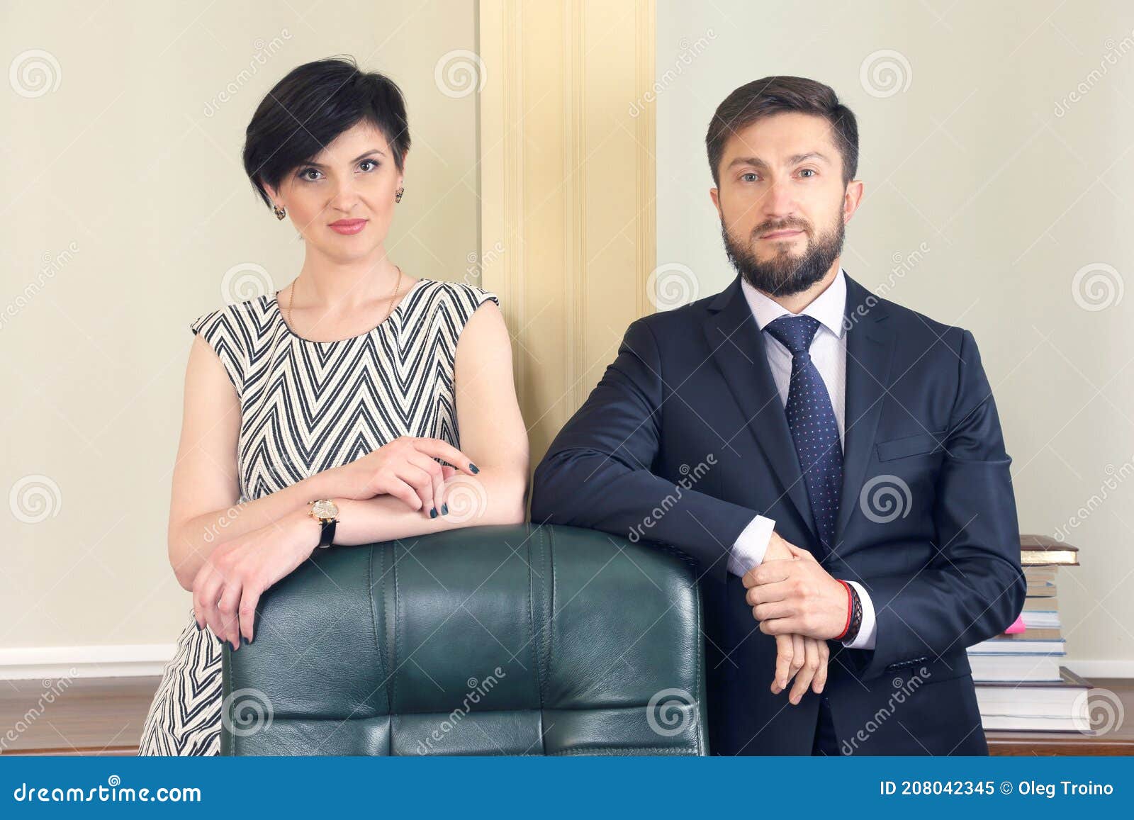 Business Man and Woman in Company Working Office. Commitment and Trust ...