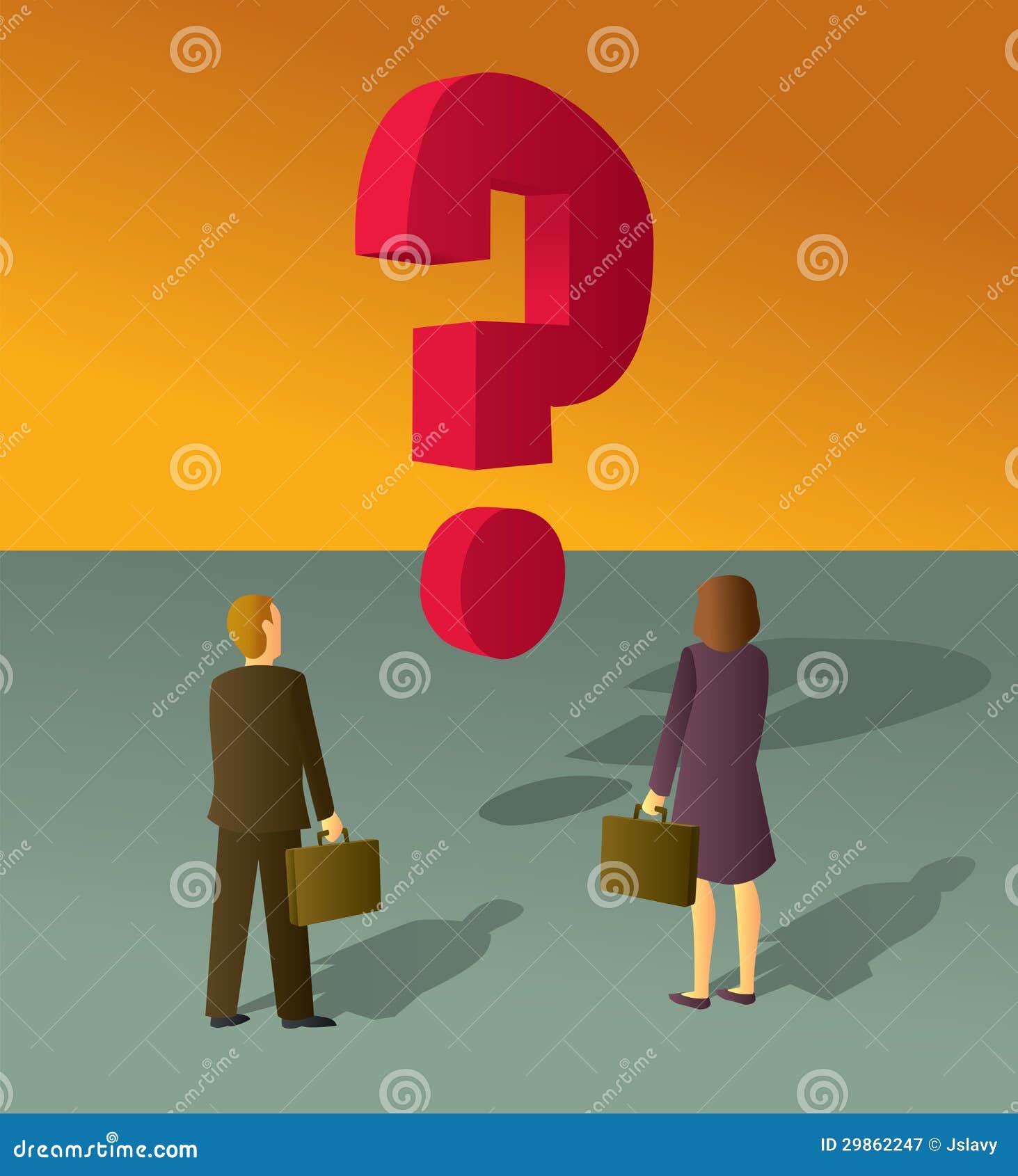 Man Is Staring At A Red Question Mark In A Dramatic Sky, Feeling Lost ...