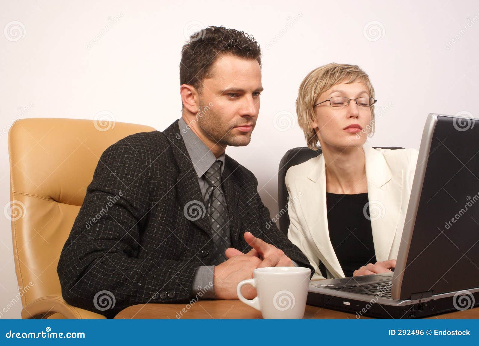 Business Man & Woman Working Together 2 Stock Photo - Image of partners ...