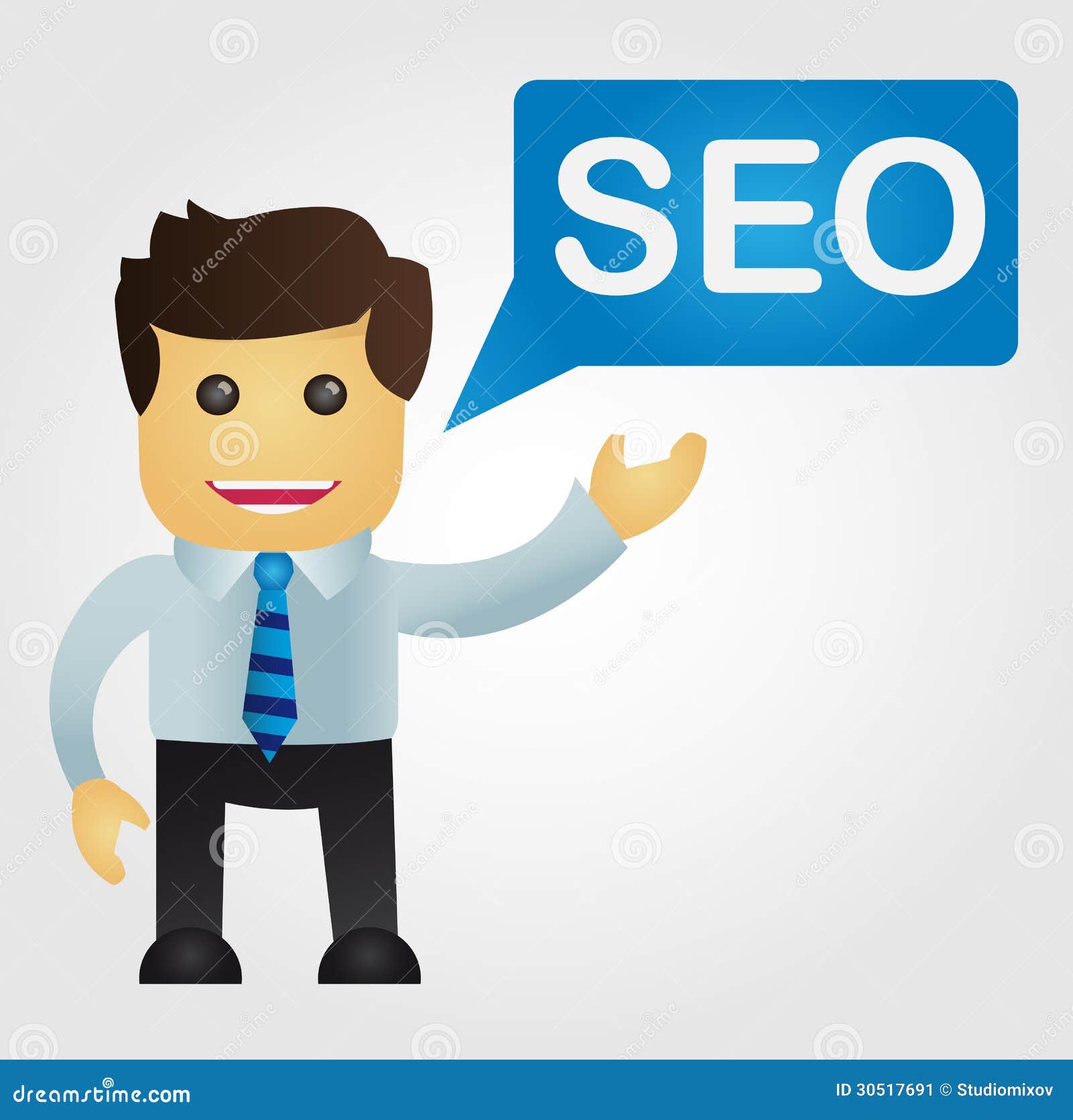 Business Man with a Word SEO Stock Vector - Illustration of ...