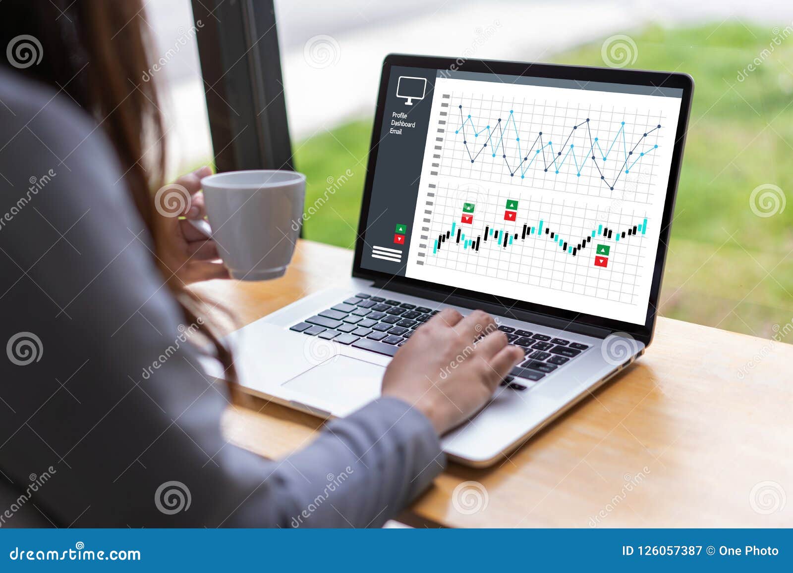 Business Man Work Chart Schedule or Planning Financial Report Da Stock ...