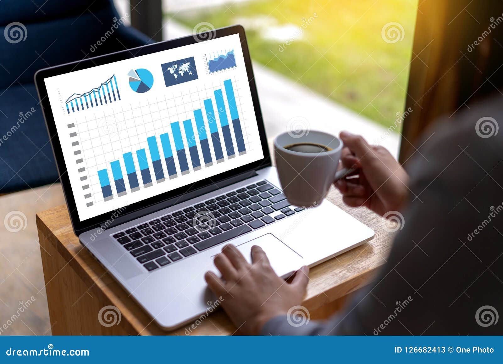 Business Man Work Chart Schedule or Planning Financial Report Da Stock ...