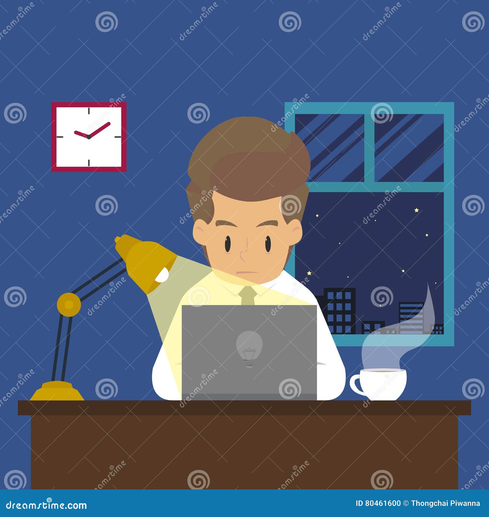 Overtime Or Backlog Cartoon Vector | CartoonDealer.com #110062881