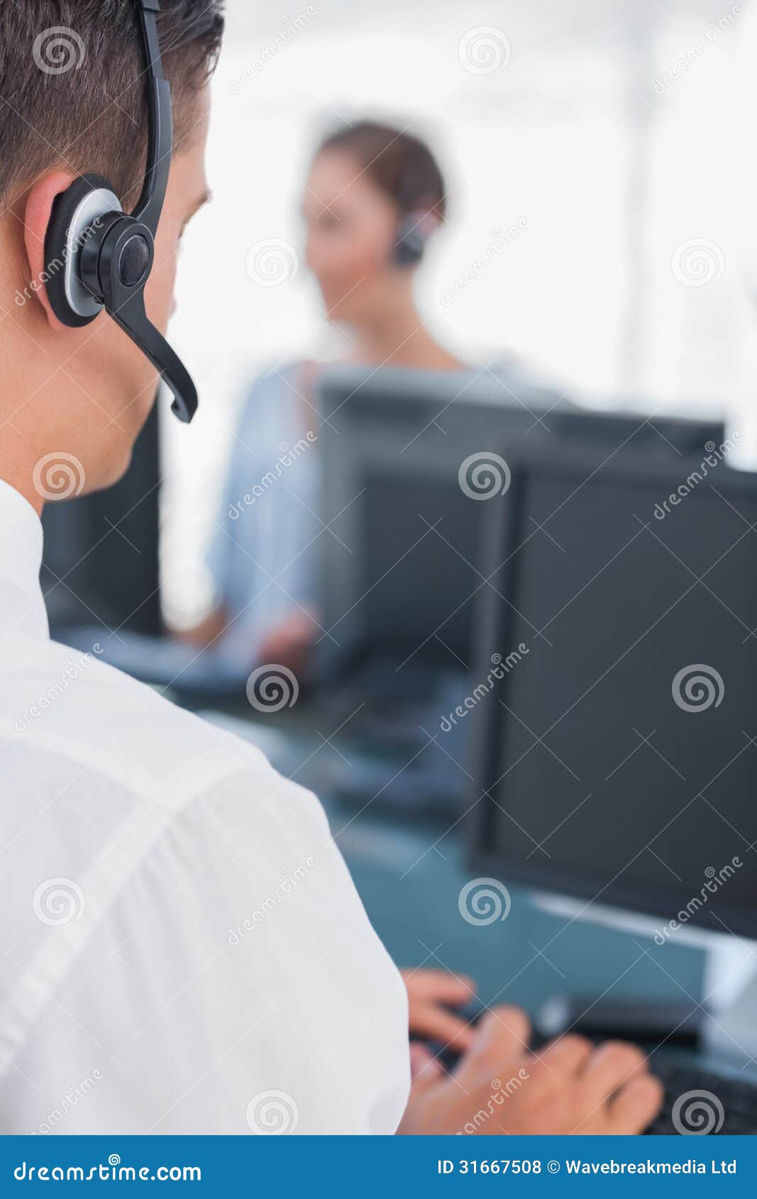 Business Man Working in a Call Centre Stock Photo - Image of center ...