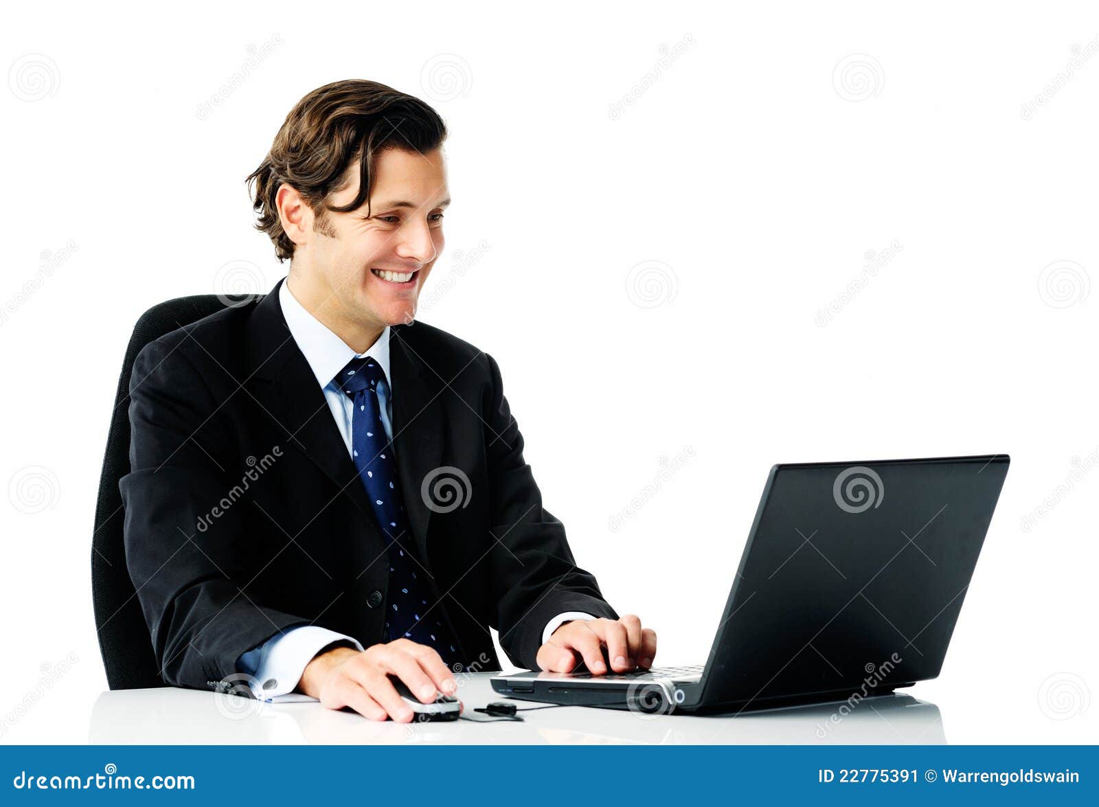 Business Man Working on a Computer Stock Image - Image of businessman ...