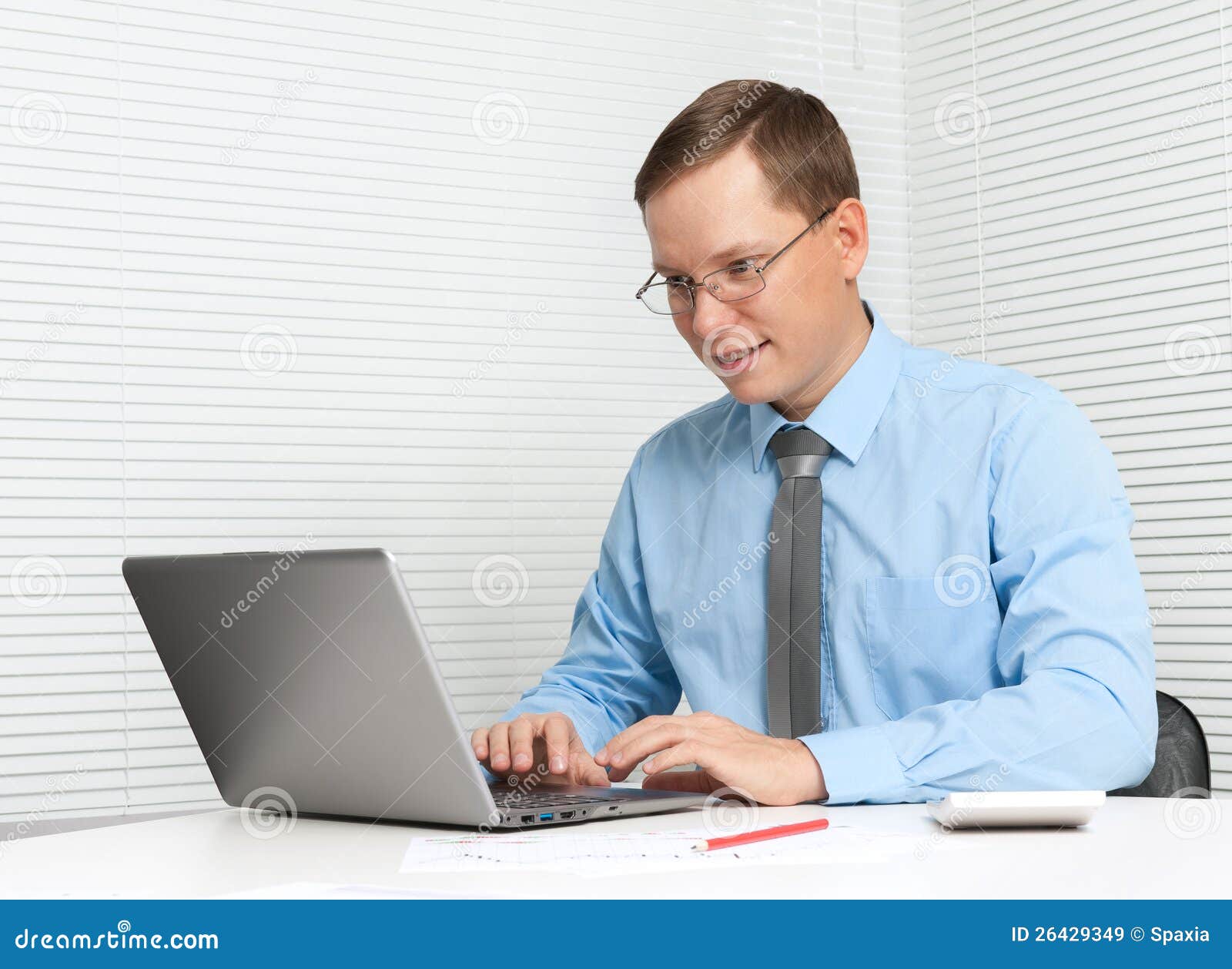 Business Man Working on Computer Stock Image - Image of fresh, person ...