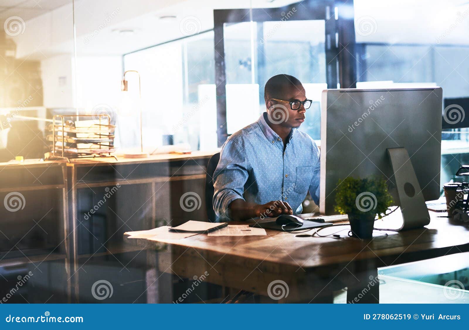 Business Man, Working and Computer with Office Typing and Project Web ...