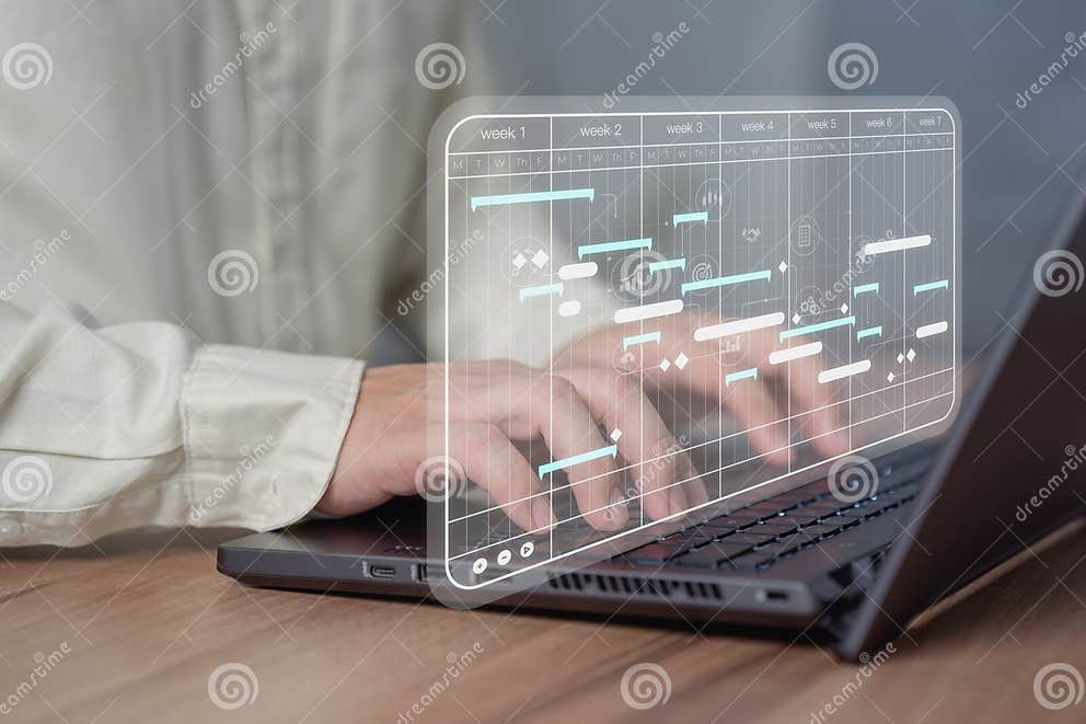 Business Man Working Data Analytics with Computer in Business ...