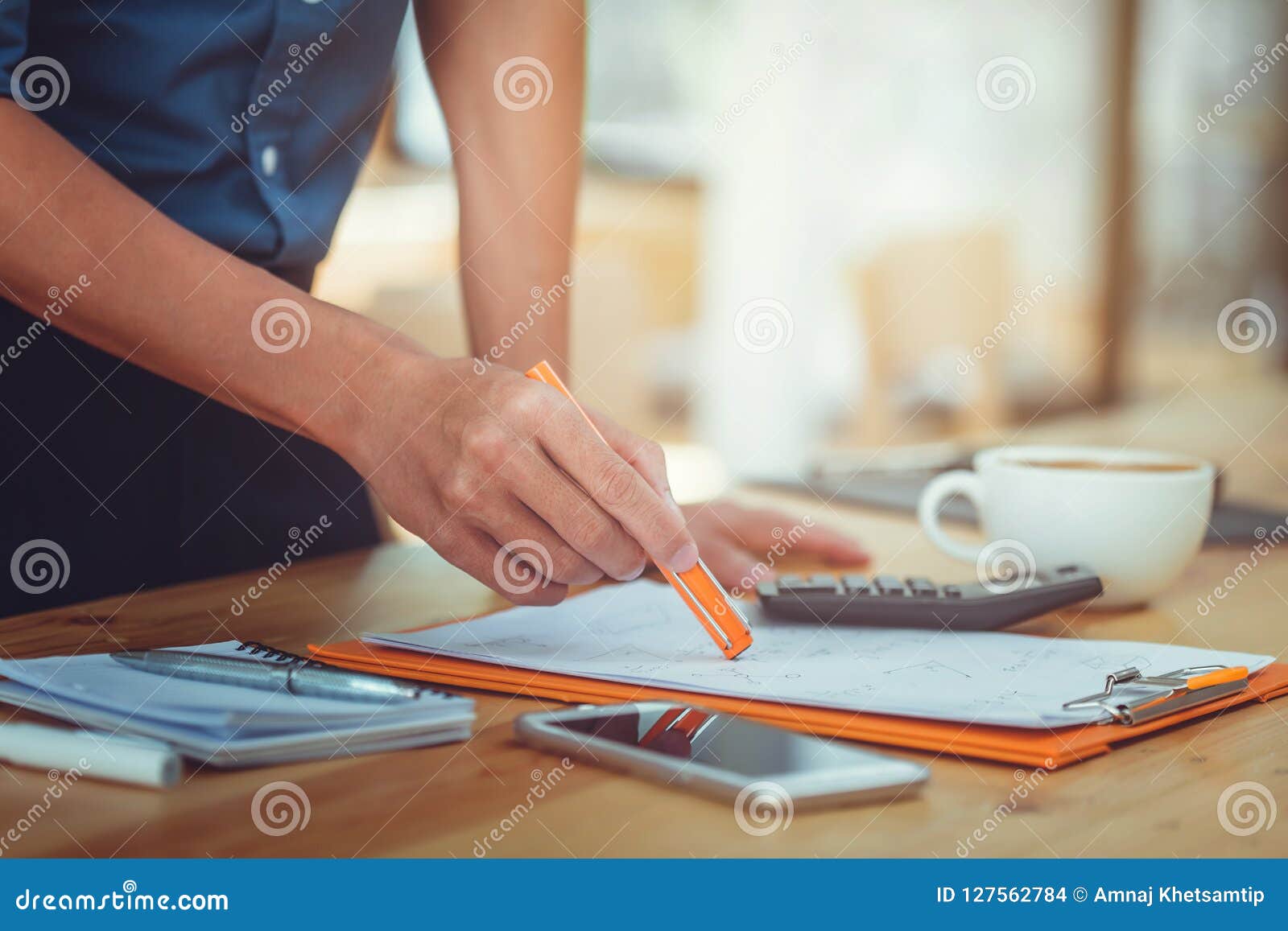 Business Man Working Document in Office Stock Photo - Image of idea ...