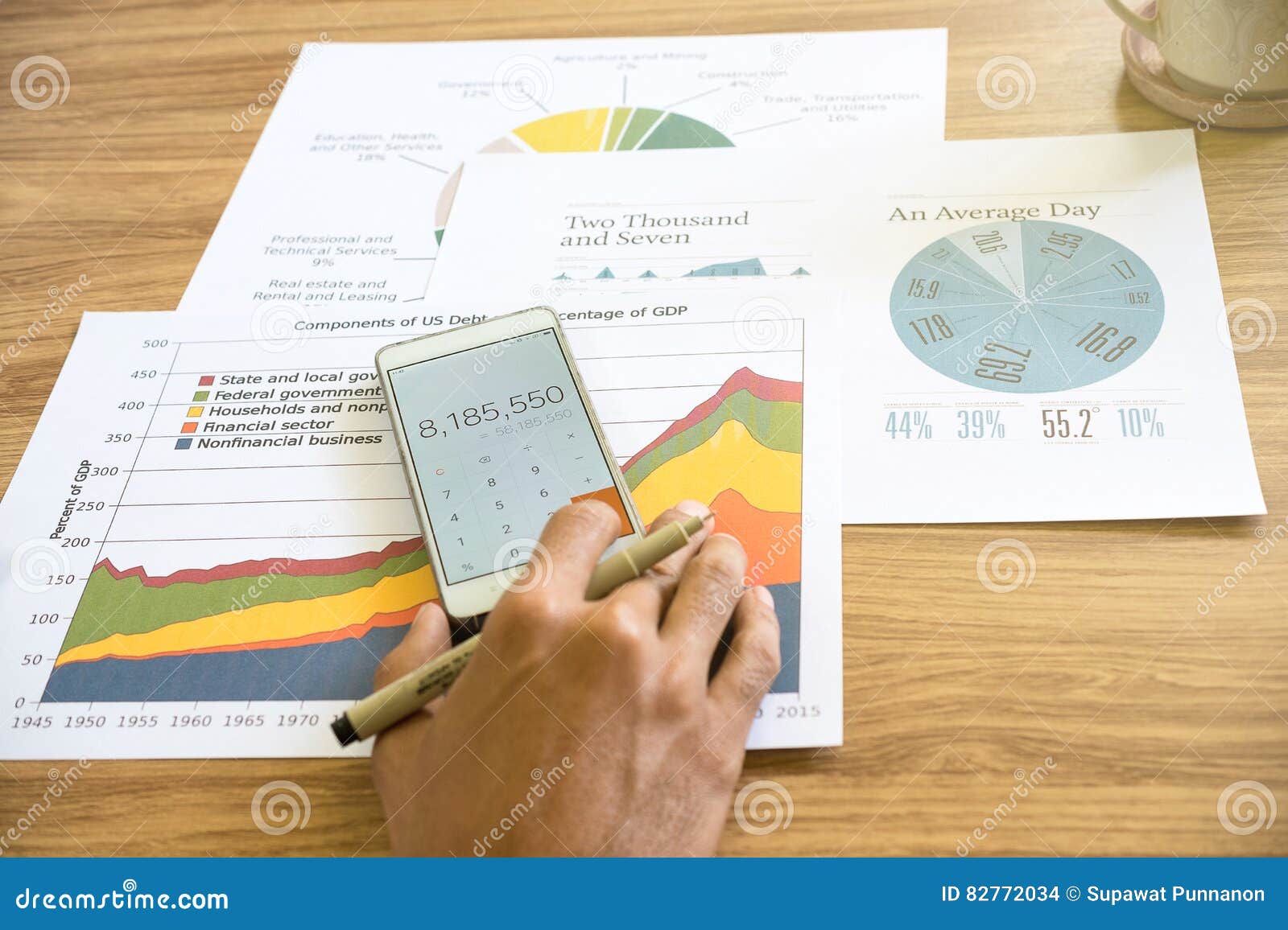 Business Man Working with Graphs and Charts Stock Photo - Image of ...