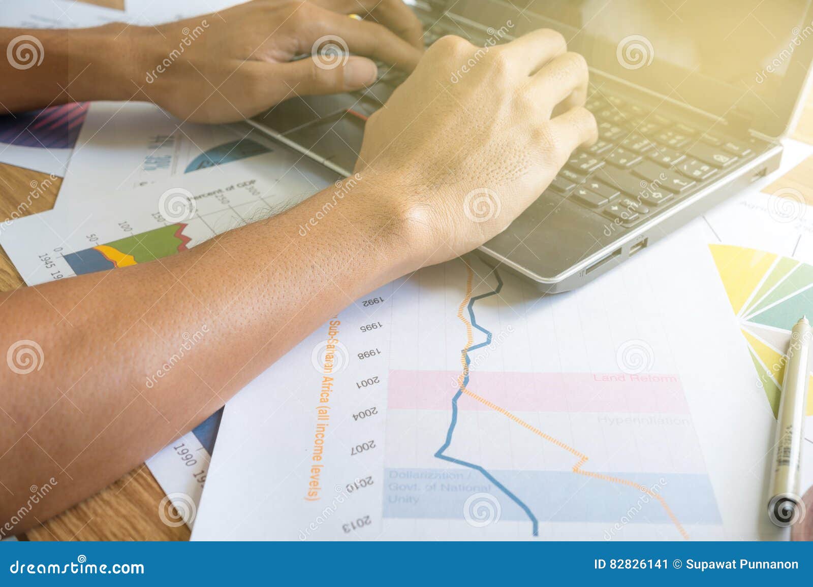 Business Man Working with Graphs and Charts Stock Image - Image of ...
