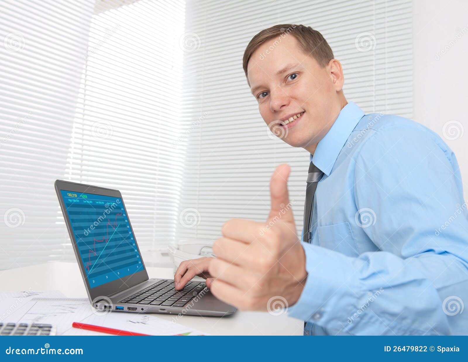 Business Man Working on His Laptop Stock Photo - Image of success ...