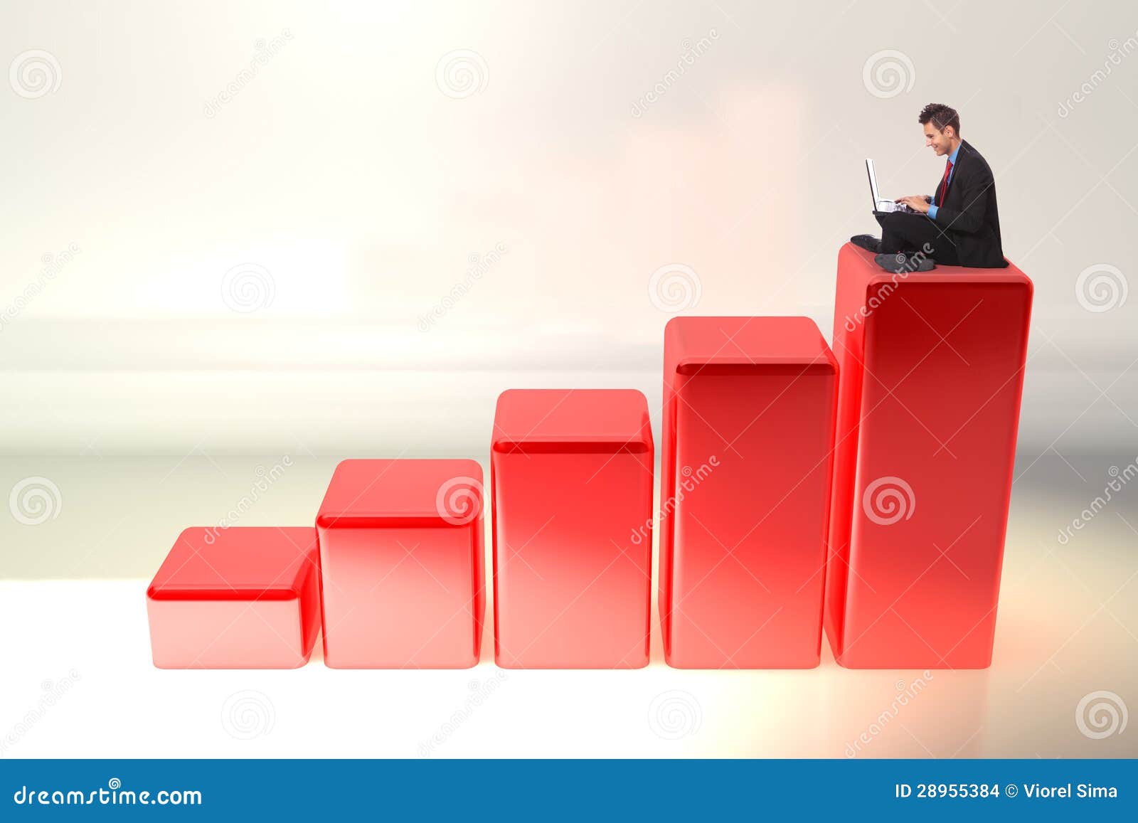 Business Man Working on His Laptop Computer on Graph Stock Photo ...