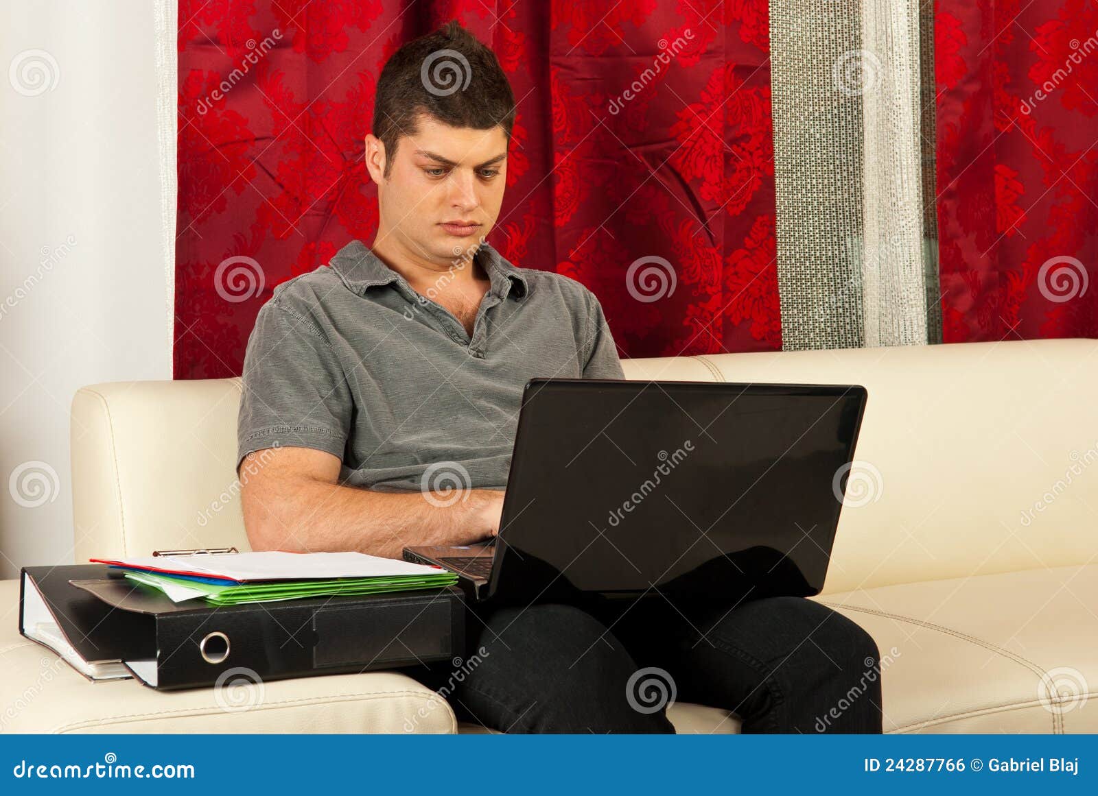 Business man working home stock photo. Image of working - 24287766
