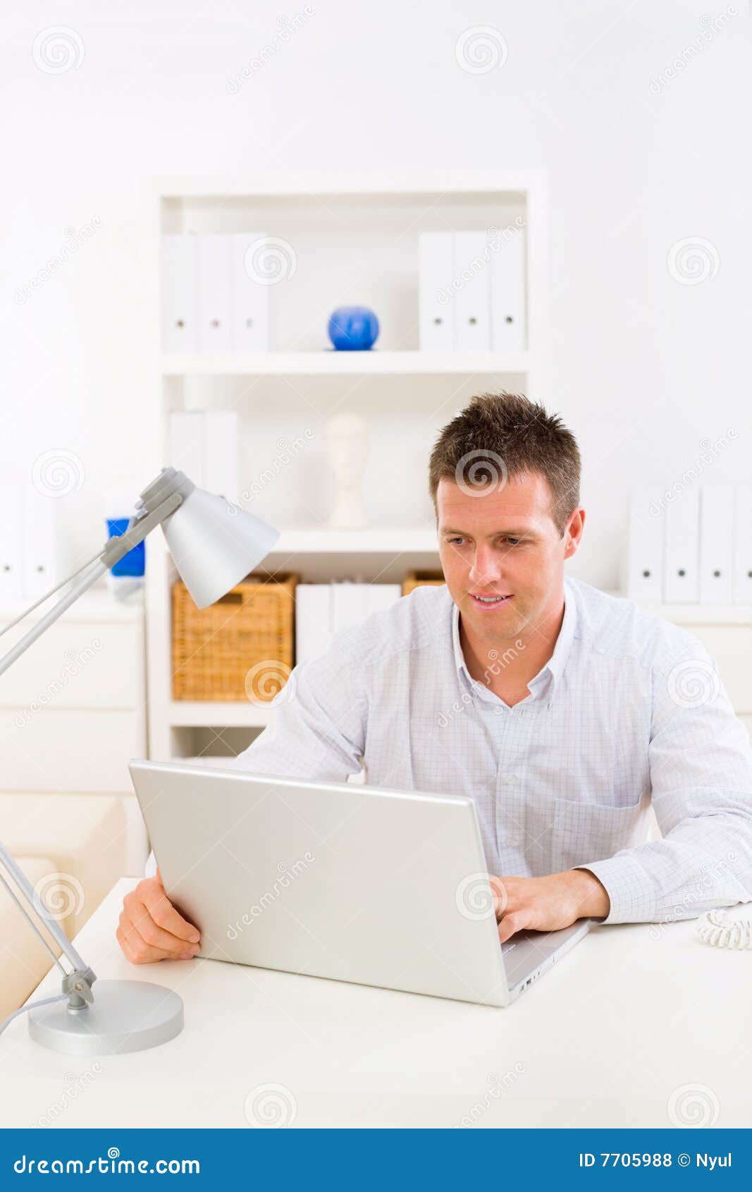 Business Man Working at Home Stock Photo - Image of confident, european ...