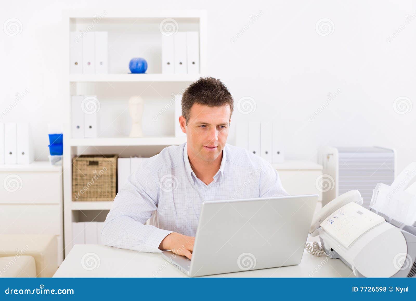Business Man Working at Home Stock Photo - Image of concentration ...