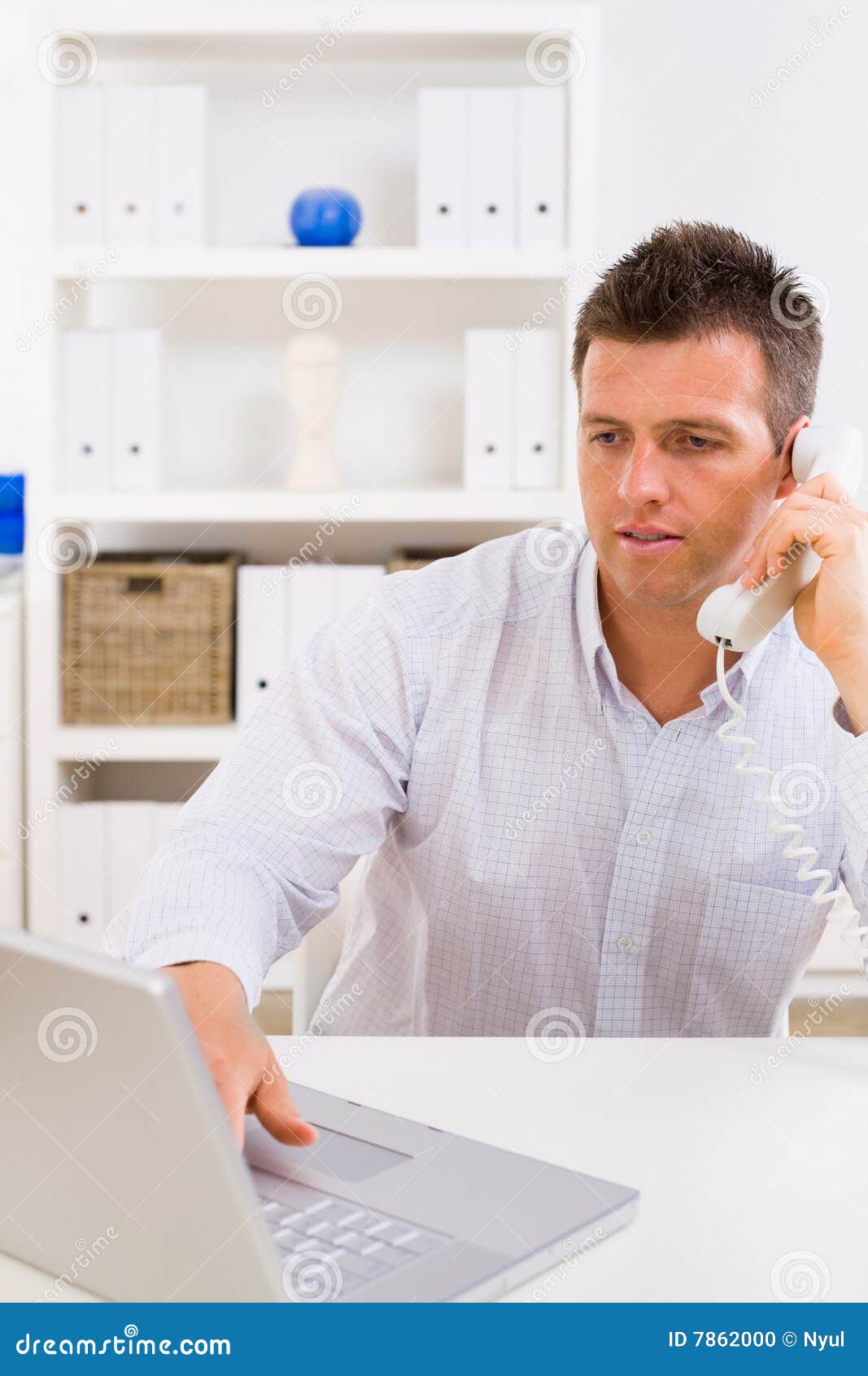 Business Man Working at Home Stock Photo - Image of business, home: 7862000