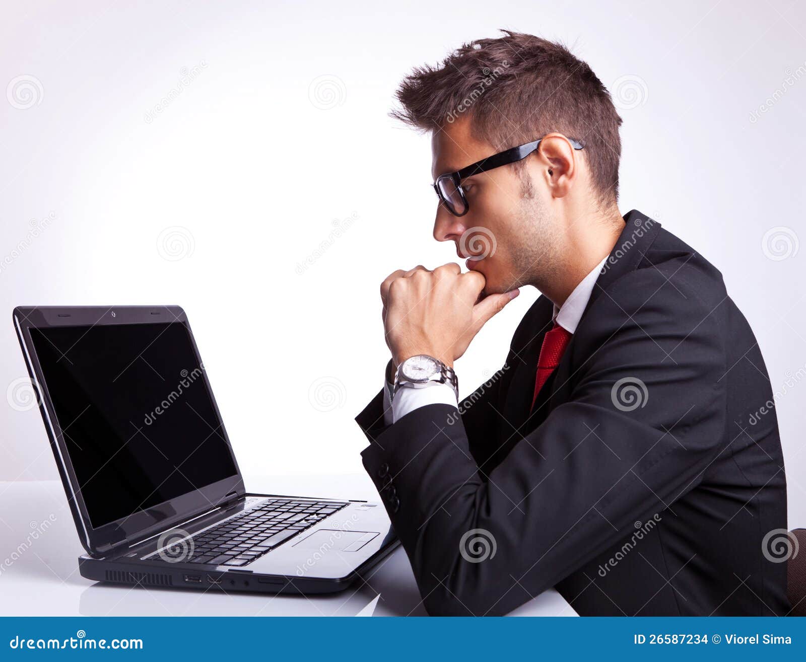 Business Man Working On Laptop Computer Stock Photo - Image: 26587234 Business Man Working On Laptop Computer Stock Photo - Image: 26587234