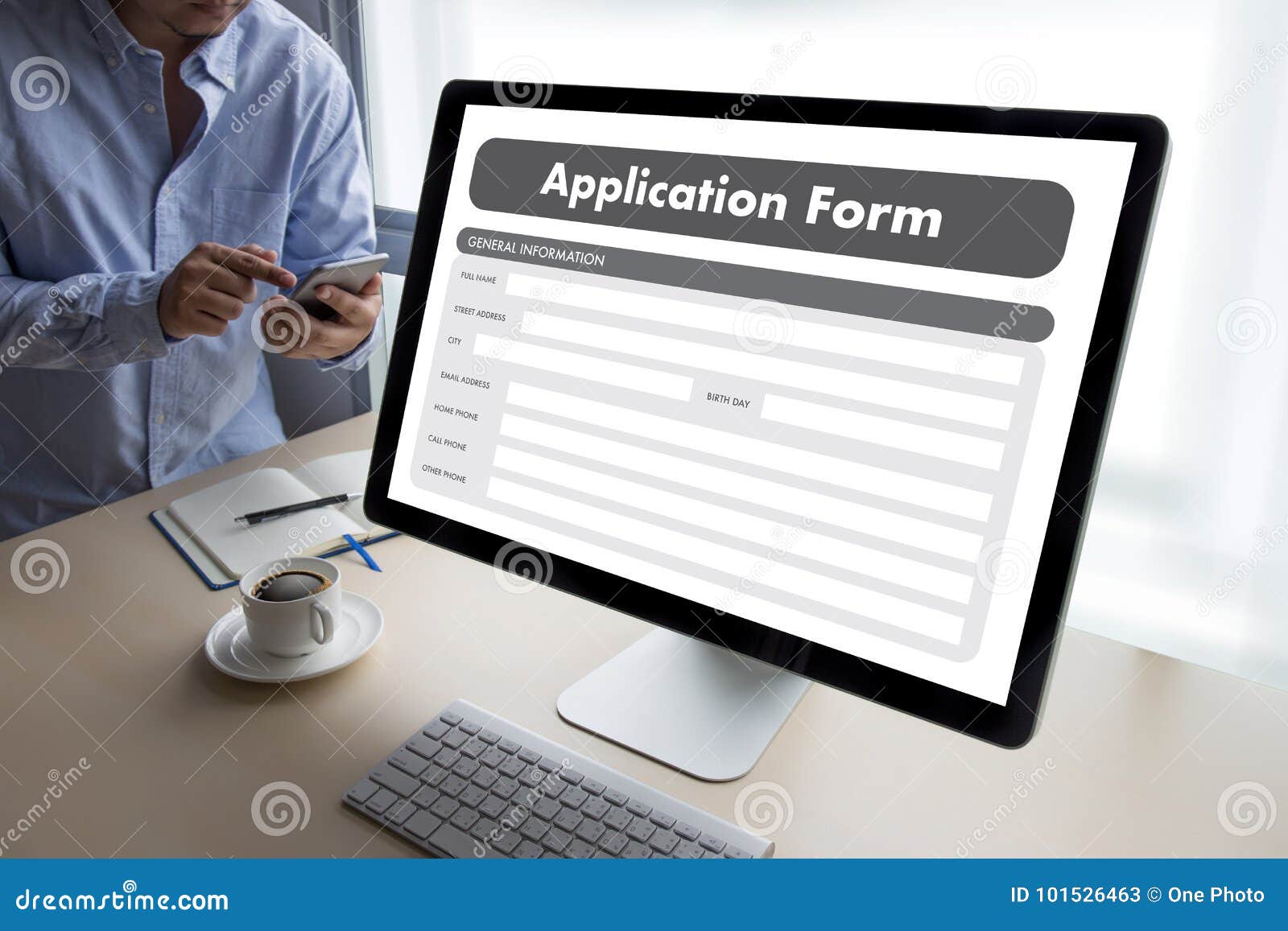 Business Man Working on Laptop Computer Use Online Web Job Application ...