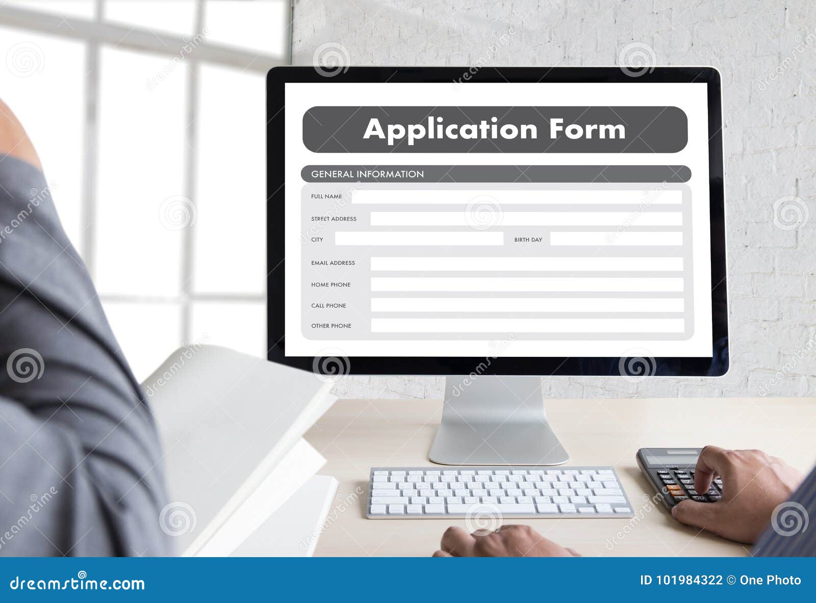 Business Man Working on Laptop Computer Use Online Web Job Application ...