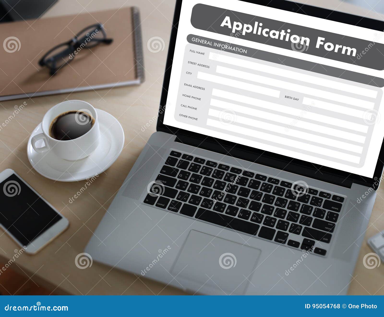 Business Man Working on Laptop Computer Use Online Web Job Application ...