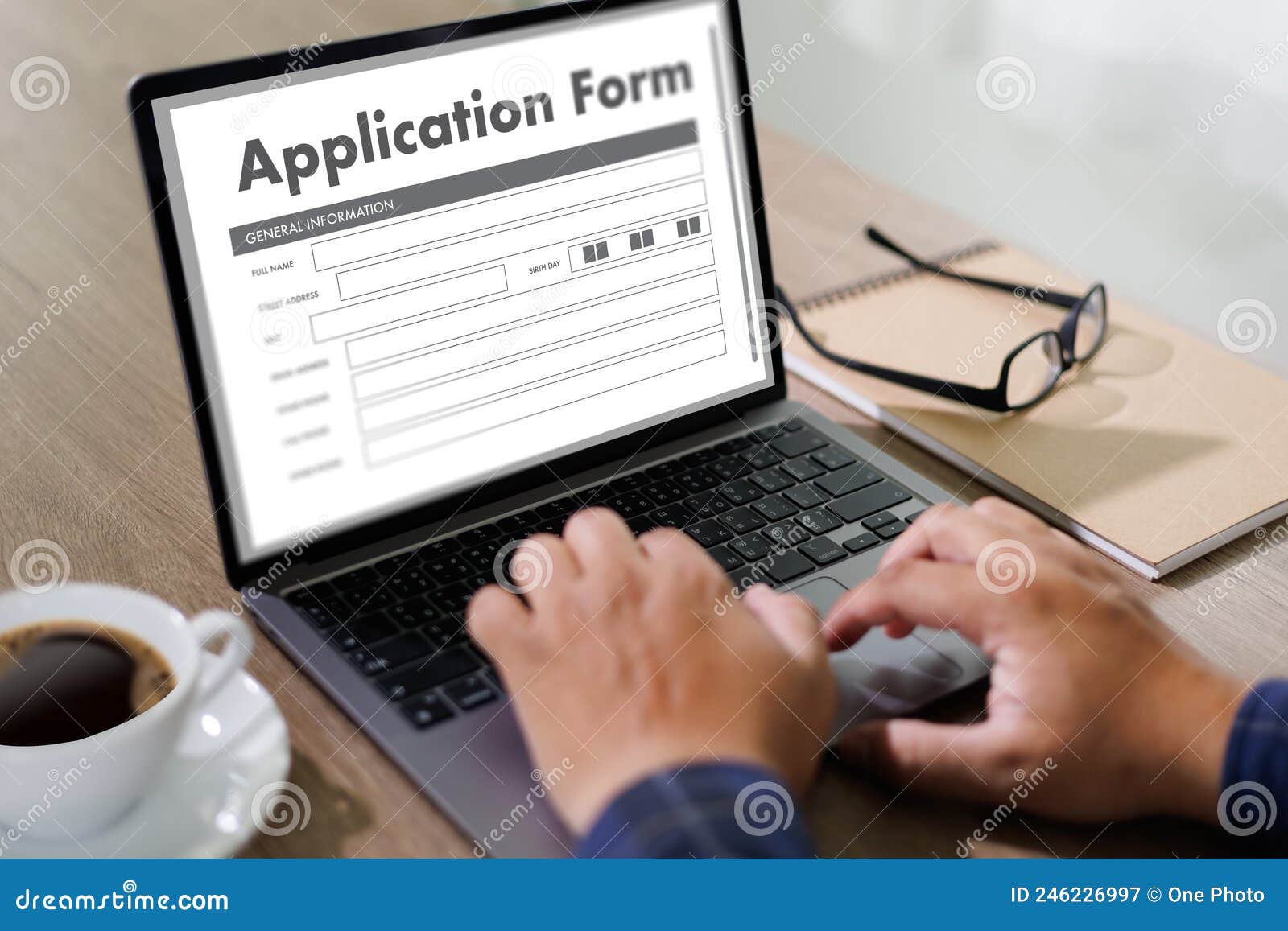Business Man Working on Laptop Computer Use Online Web Job Application ...