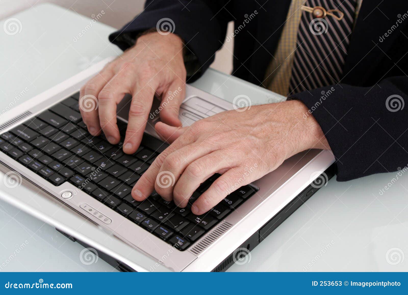 Business Man Working on a Notebook Computer Stock Image - Image of ...
