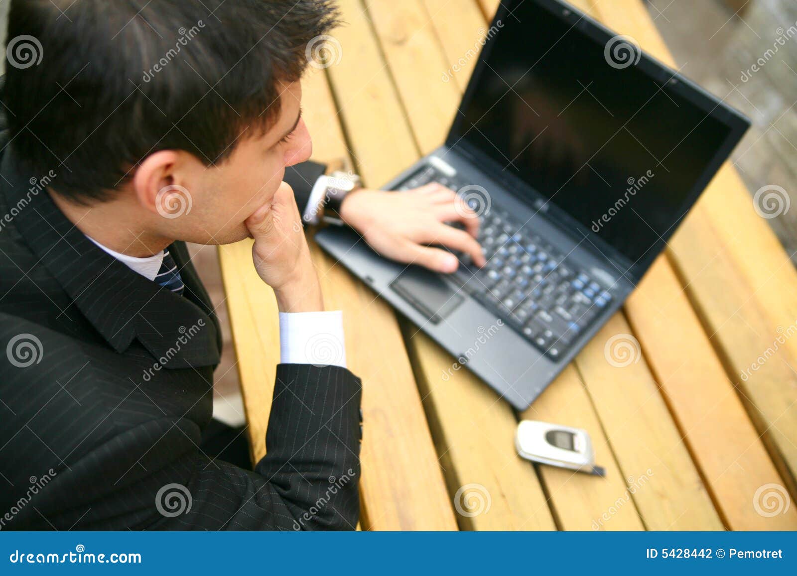 Business Man Working Outdoor Stock Photo - Image of phone, style: 5428442
