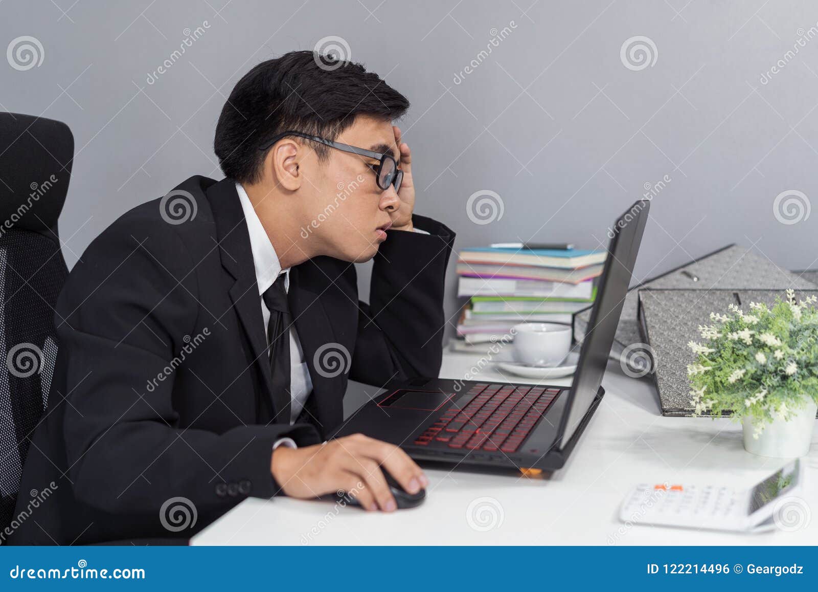 Business Man Working Problem Using Laptop Stock Photo - Image of angry ...