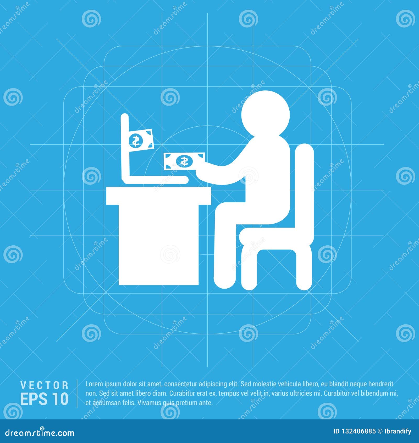 Business man working stock vector. Illustration of blue - 132406885
