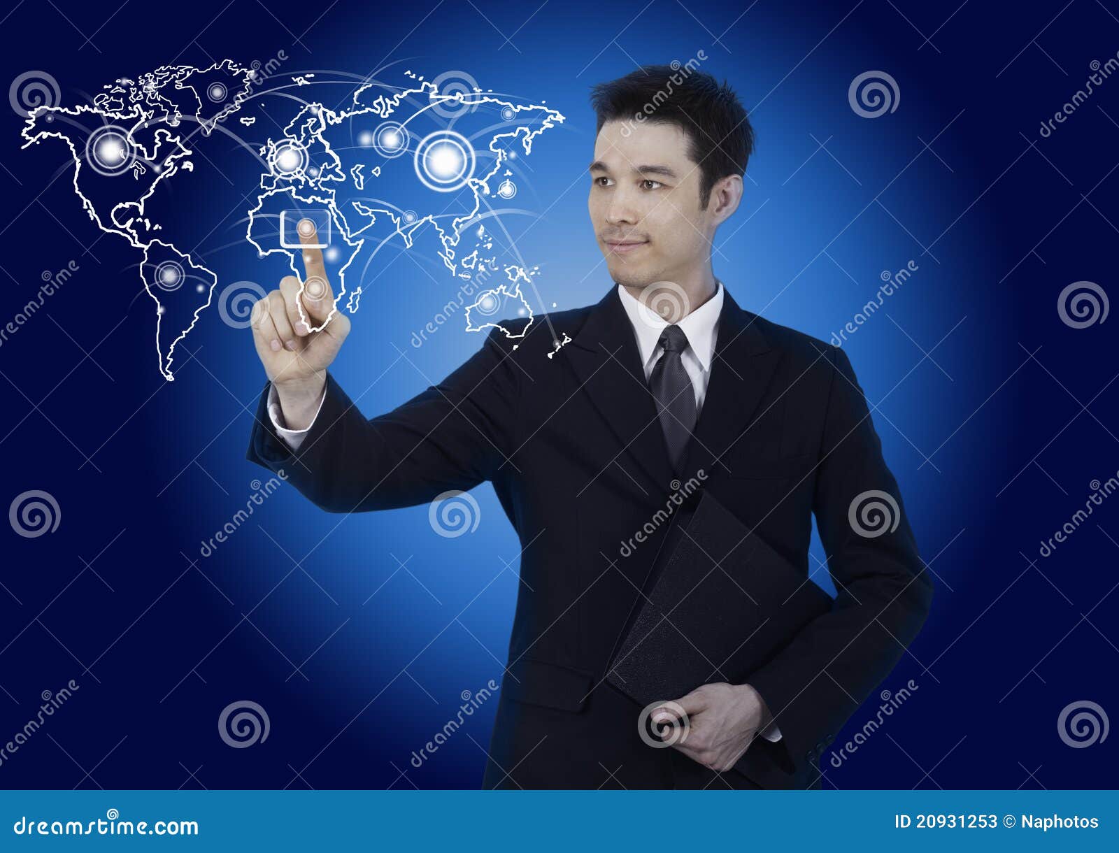 Business Man with World Map Graph Stock Image - Image of corporate ...