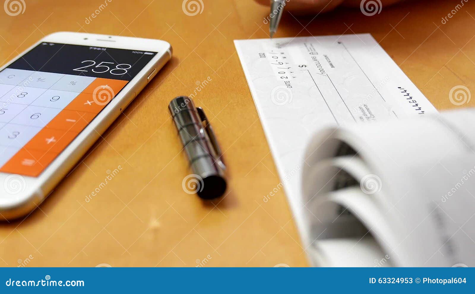 Business Man Writing a Cheque Stock Video - Video of calculator ...
