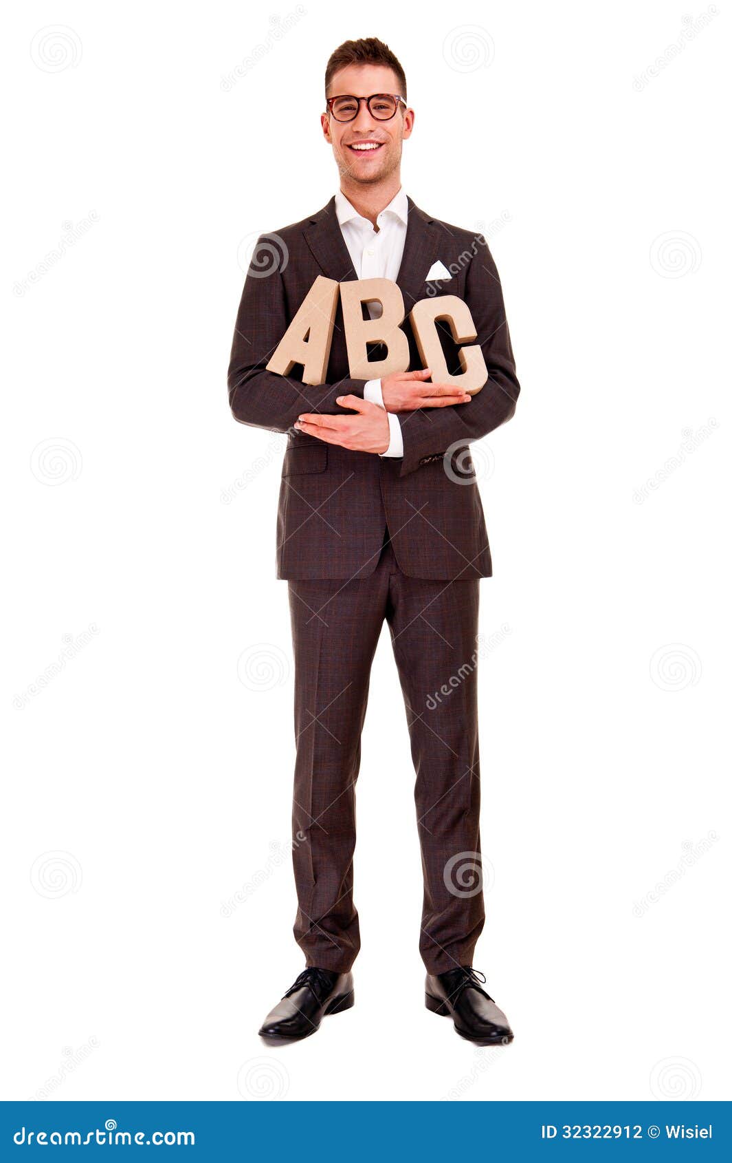 Business Man Writing Coaching Concept Abc Letters Stock Photo - Image ...