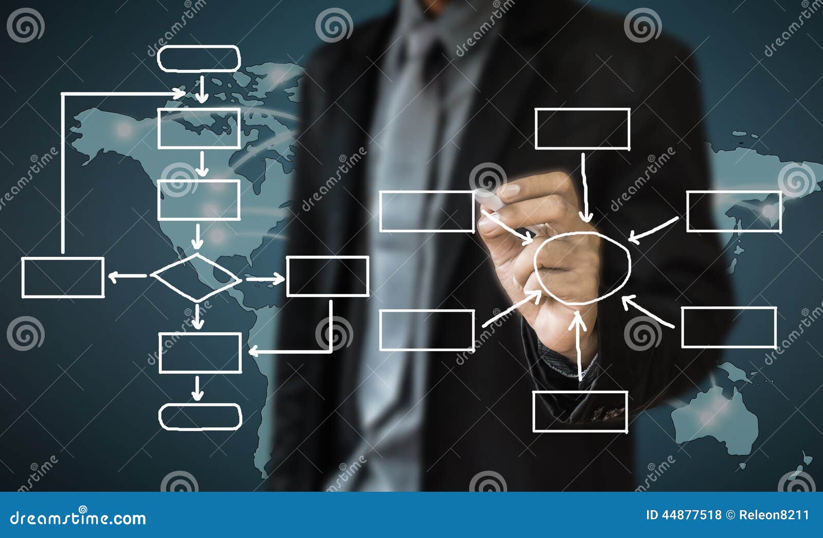 Business Man Writing Concept of Business Process Improve Stock Photo ...