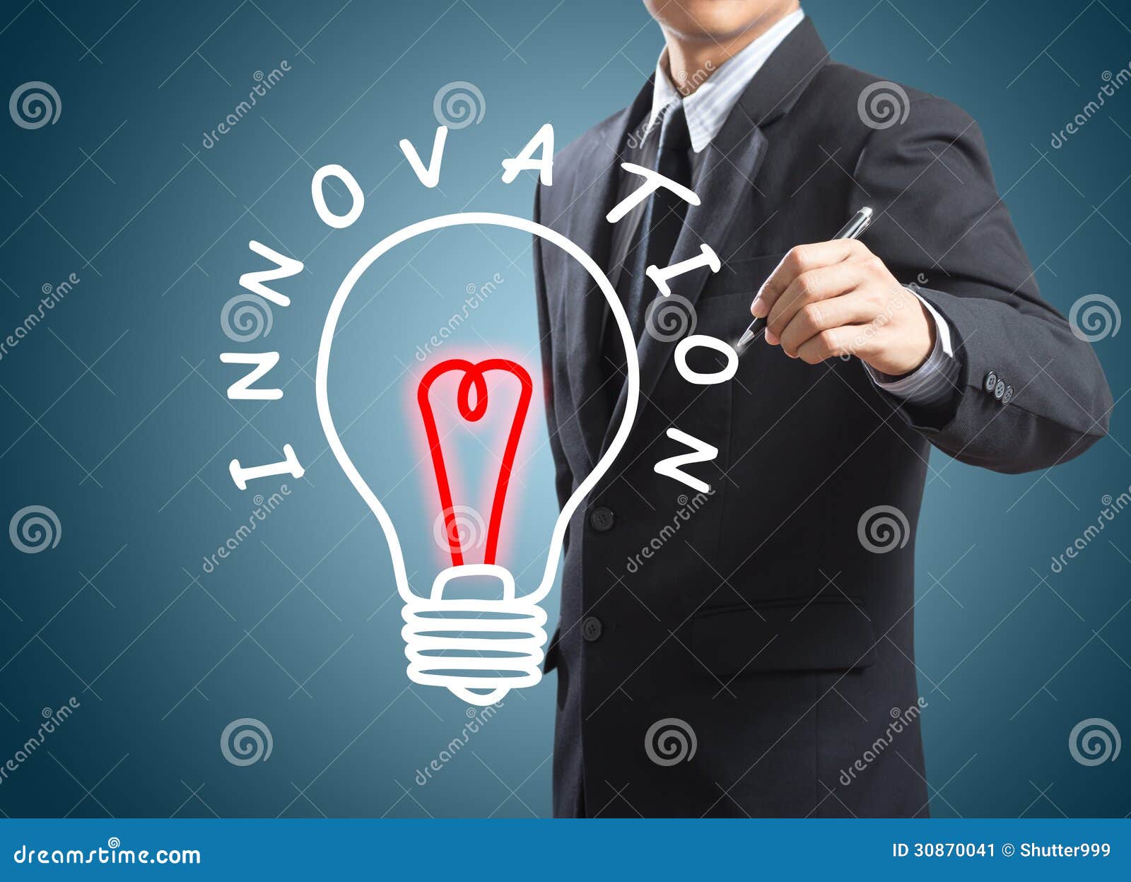 Business Man Writing Innovation Concept Stock Image - Image of ...