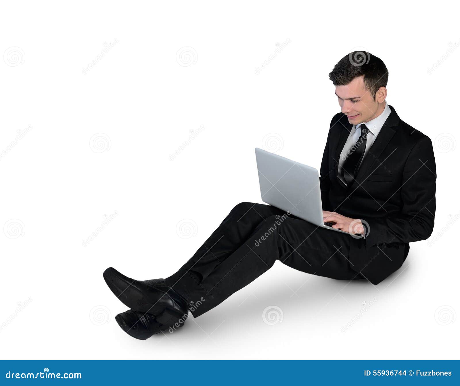 Business Man Writing Laptop Stock Photo - Image of employee, notebook ...