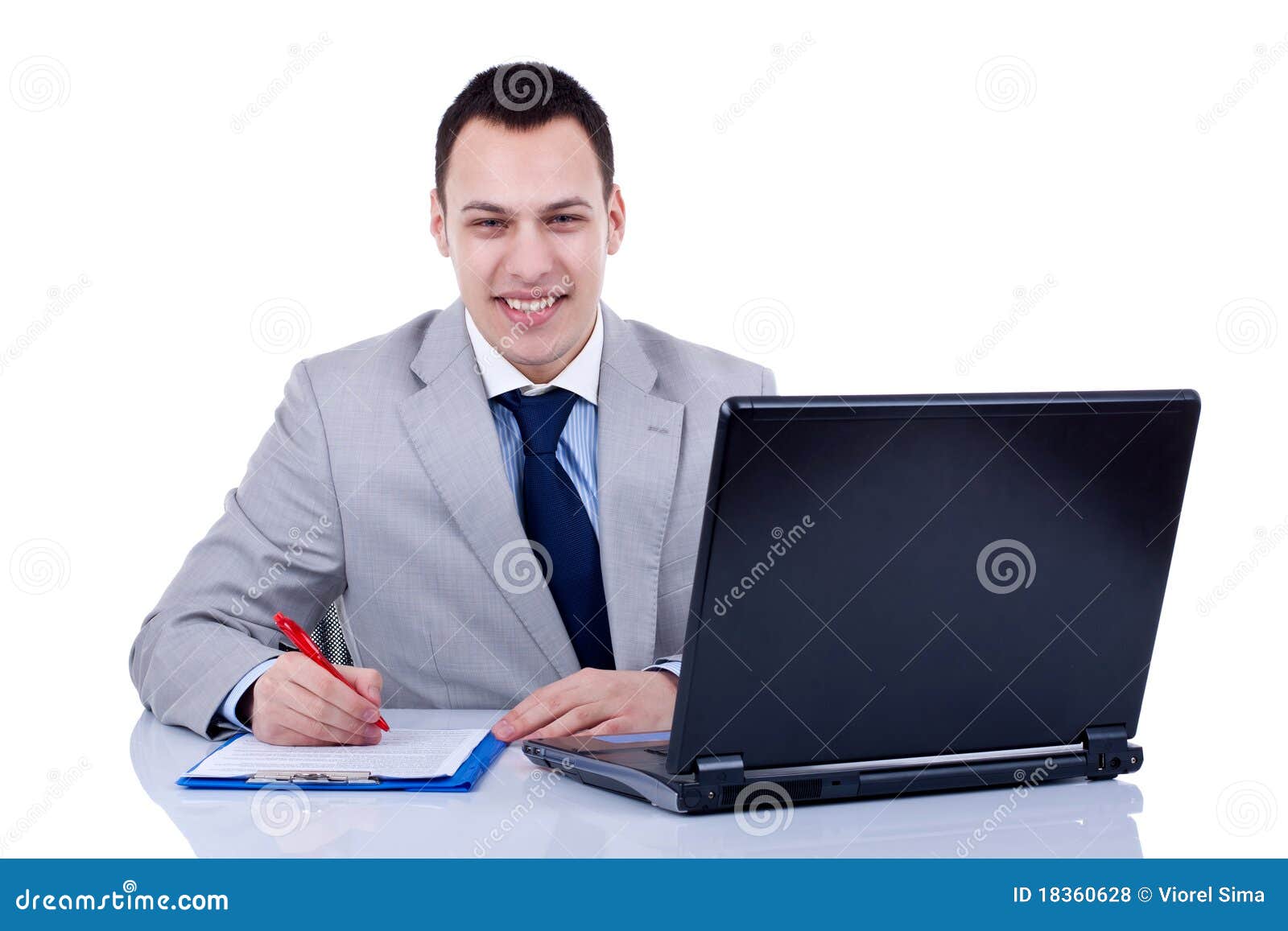 Business man writing note stock photo. Image of seated - 18360628