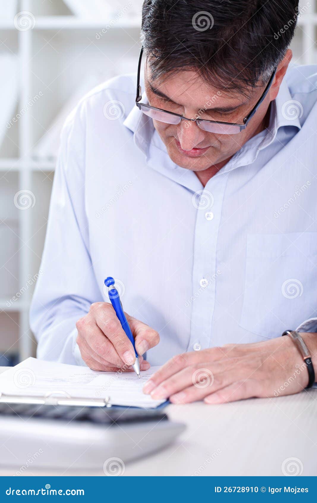 Business man writing note stock photo. Image of person - 26728910