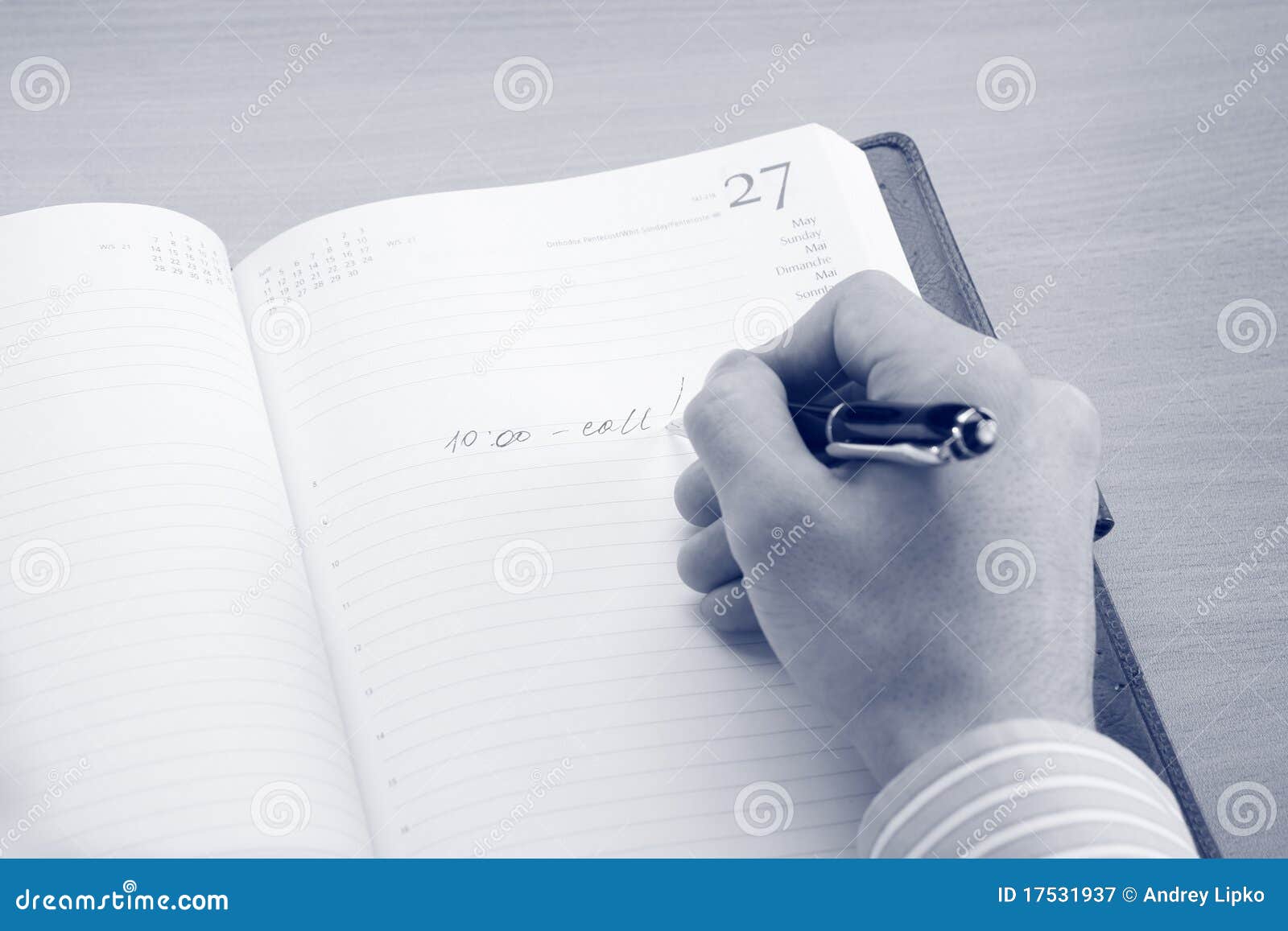 Business Man Writing a Note at His Workplace Stock Image - Image of ...