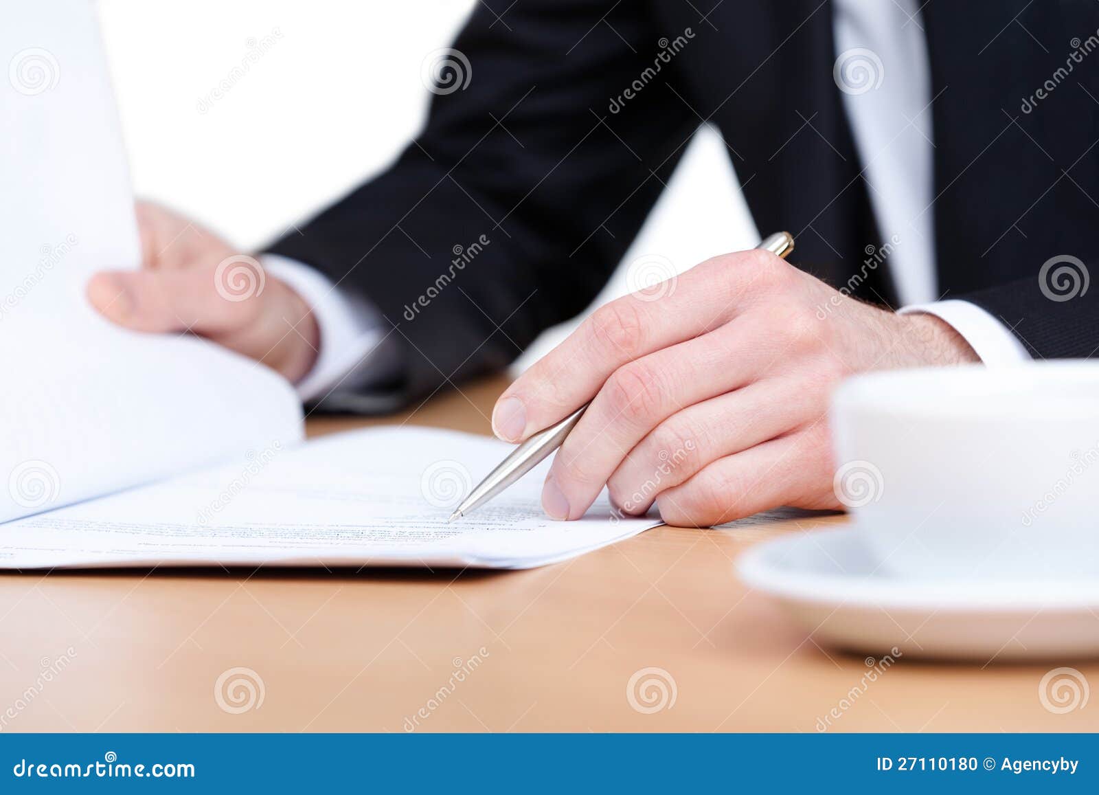Business Man Writing in the Notebook Stock Photo - Image of business ...