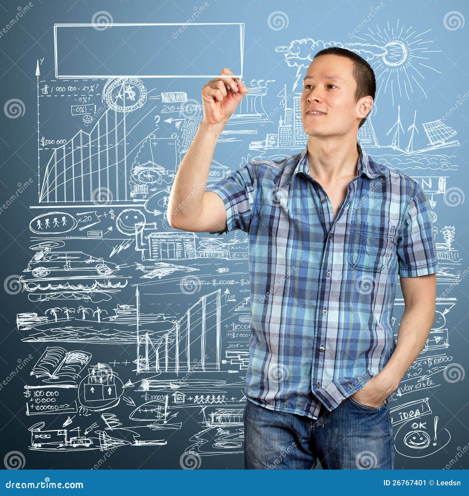 Business Man Writing Something Stock Image - Image of businessman, draw ...