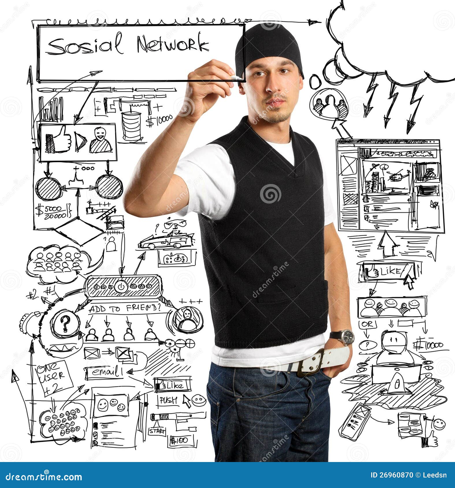 Business Man Writing Something Stock Photo - Image of lecture ...