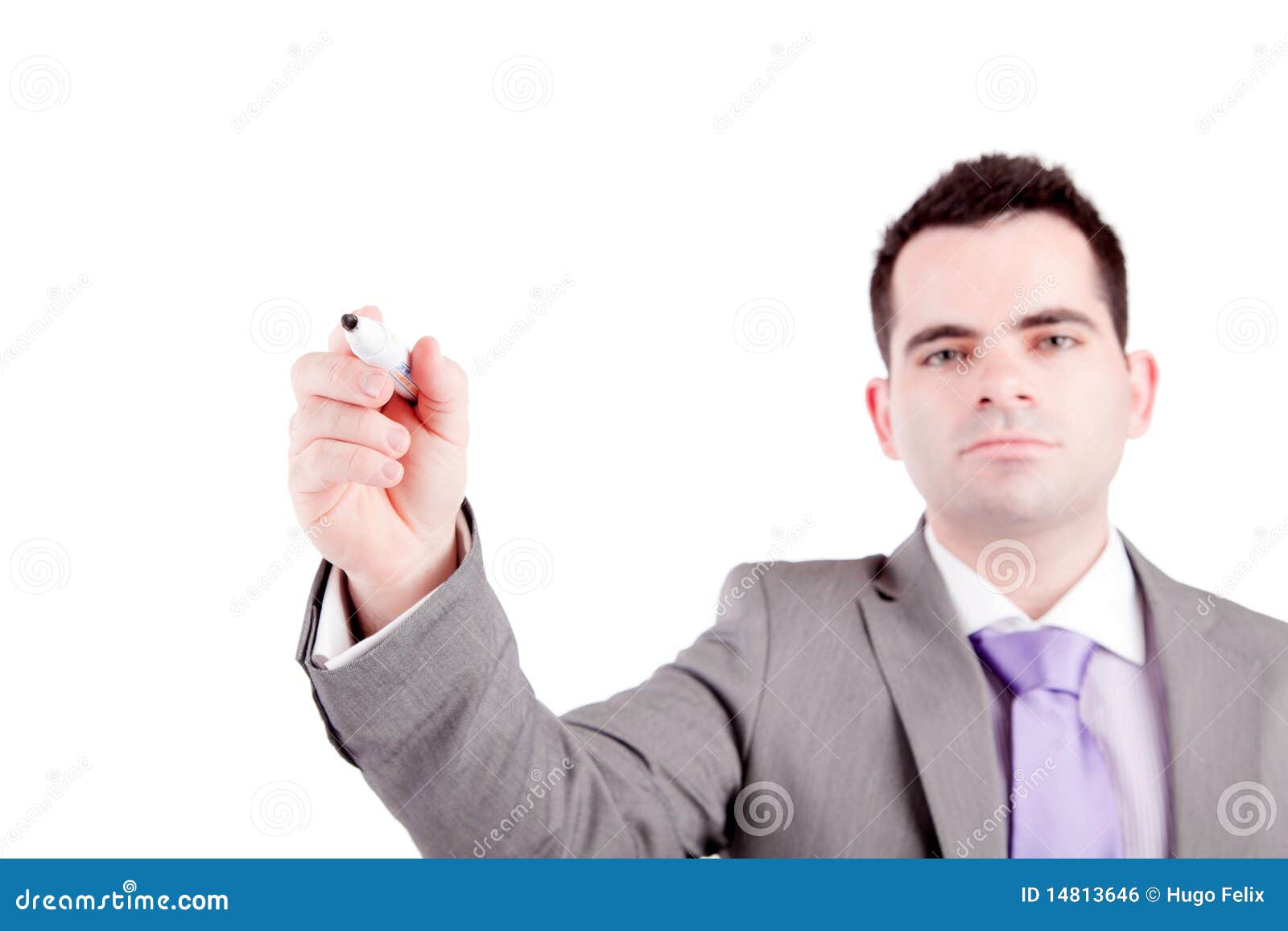 Business Man Writing on White Board Stock Photo - Image of people, plan ...